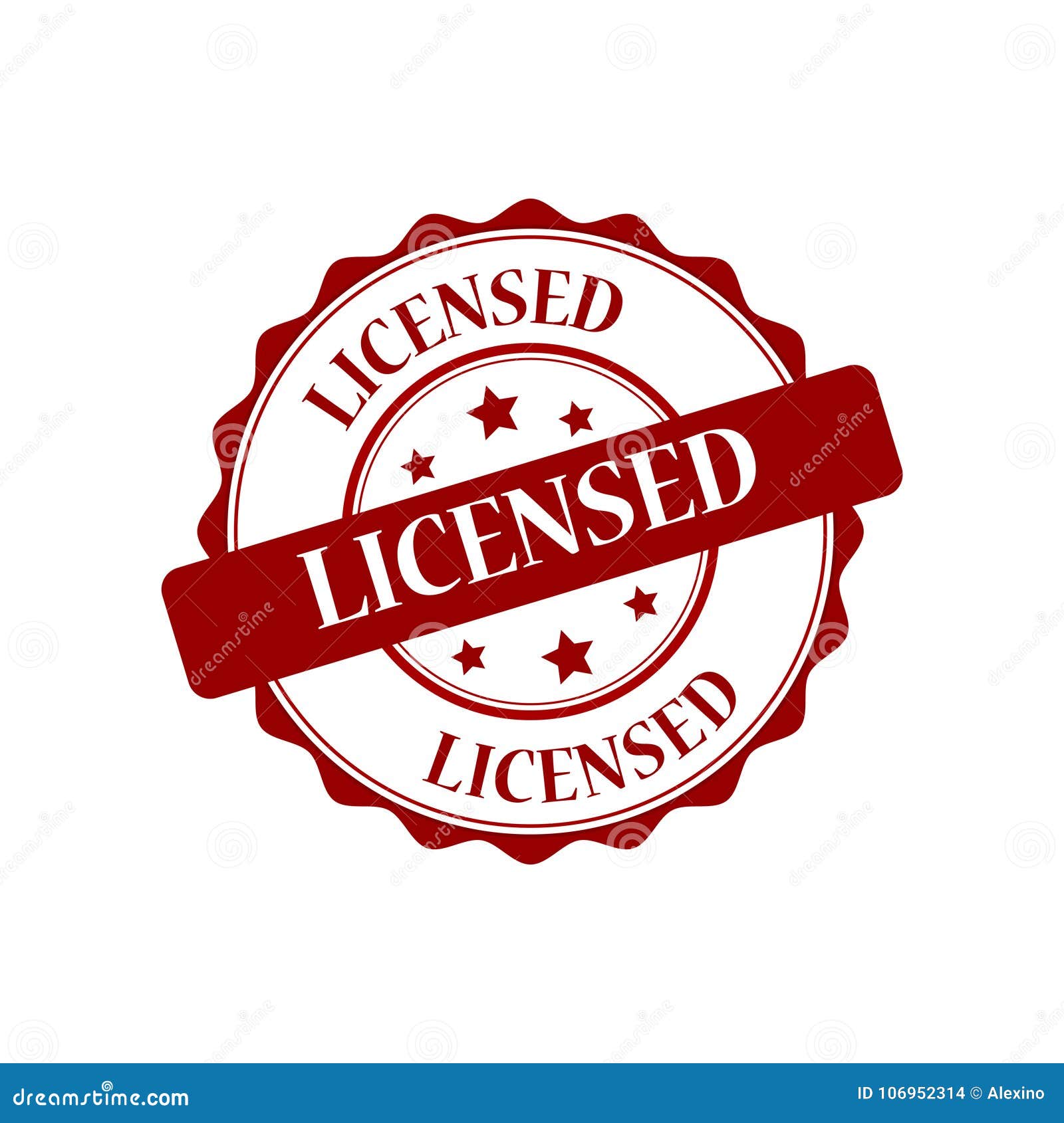 Licensed Stamp Illustration Stock Vector - Illustration of icon, round ...