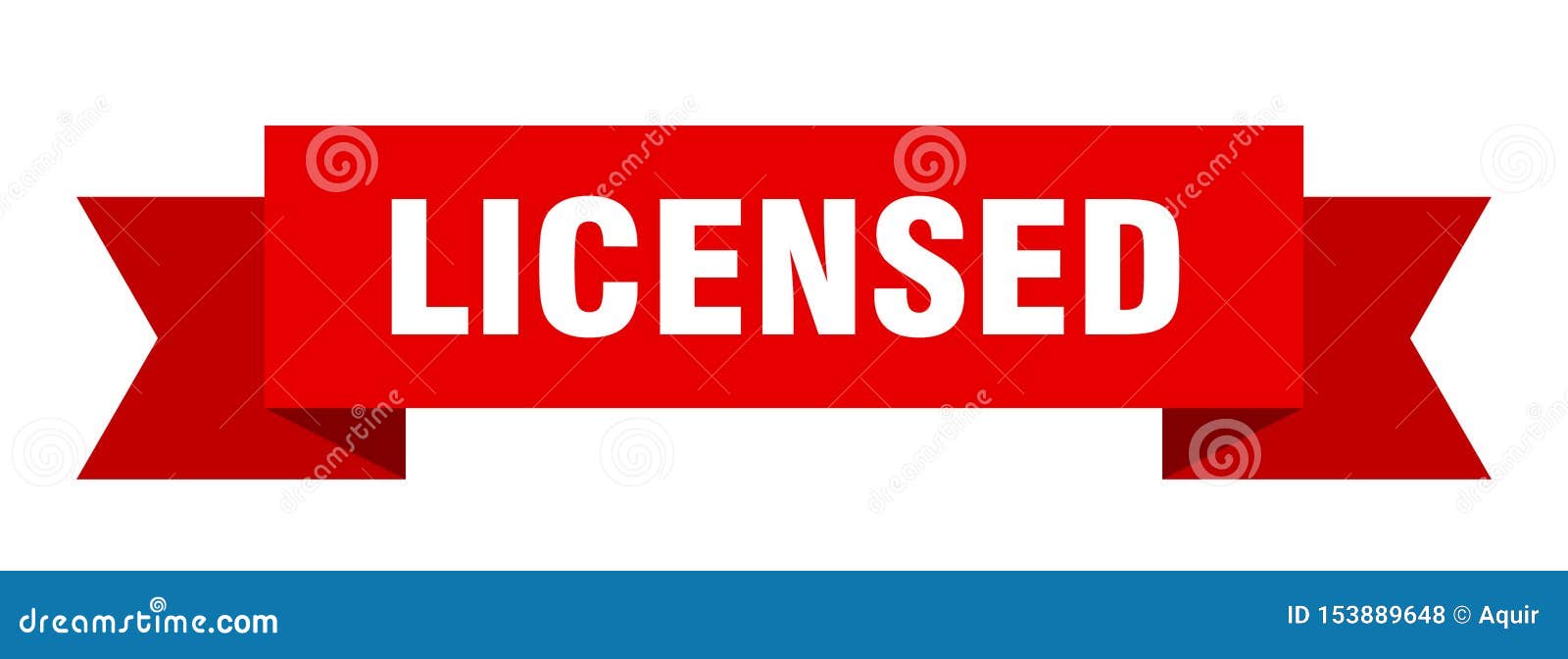 Licensed ribbon. stock vector. Illustration of seal - 153889648