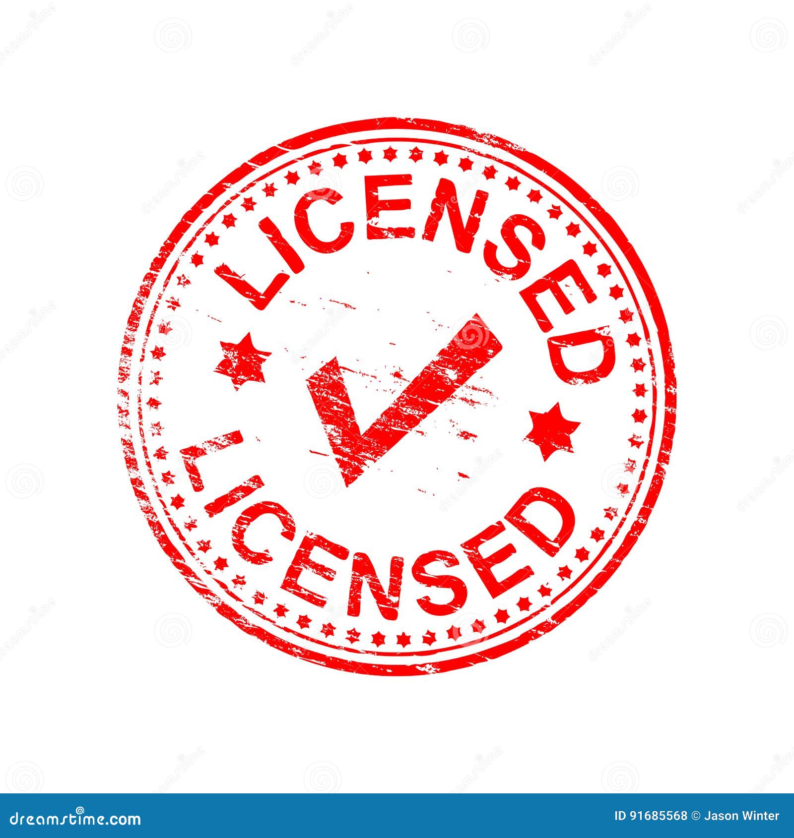 Licensed Round Rubber Stamp Stock Vector - Illustration of label, icon ...