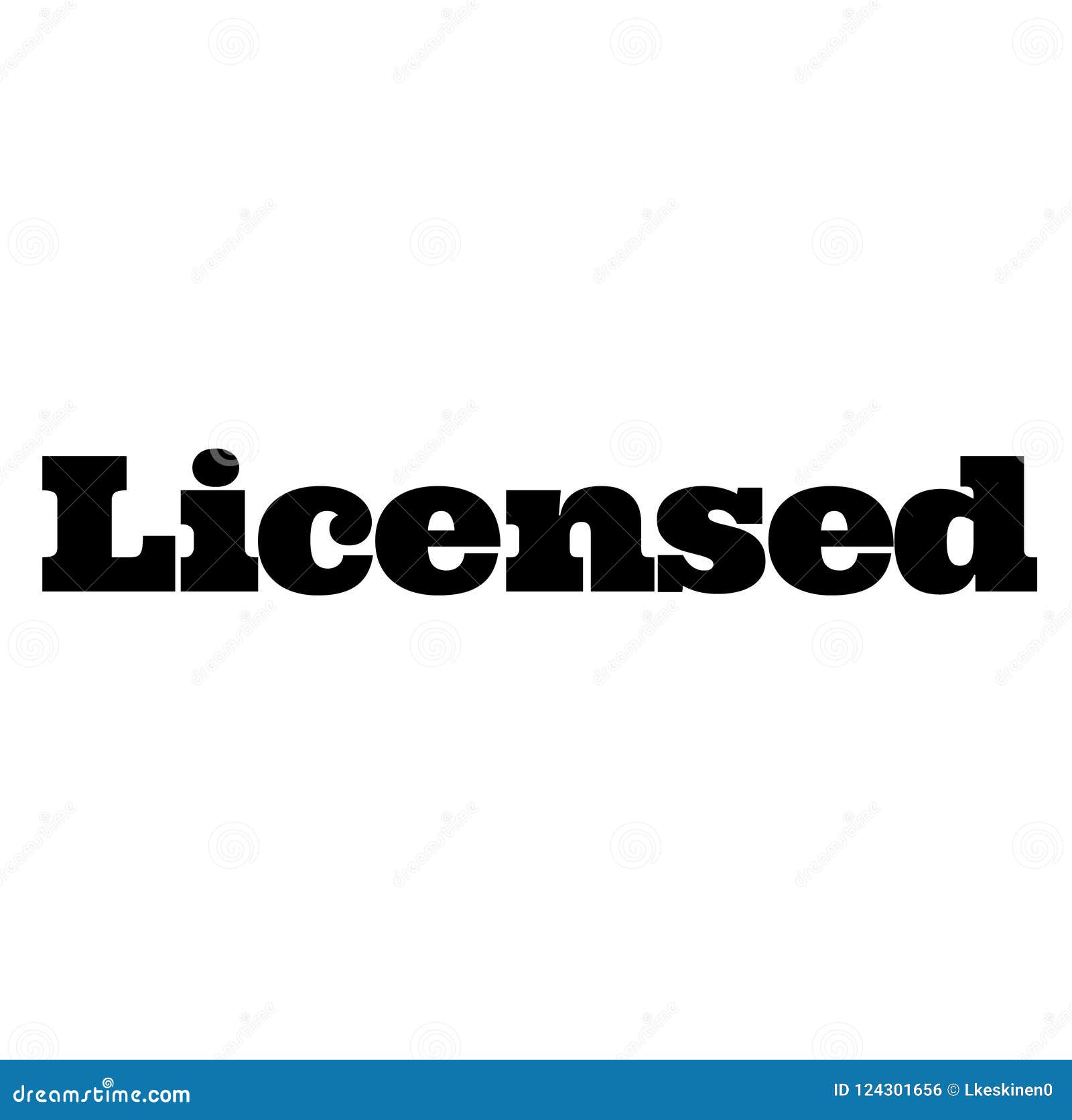 Licensed stamp on white stock vector. Illustration of rights - 124301656