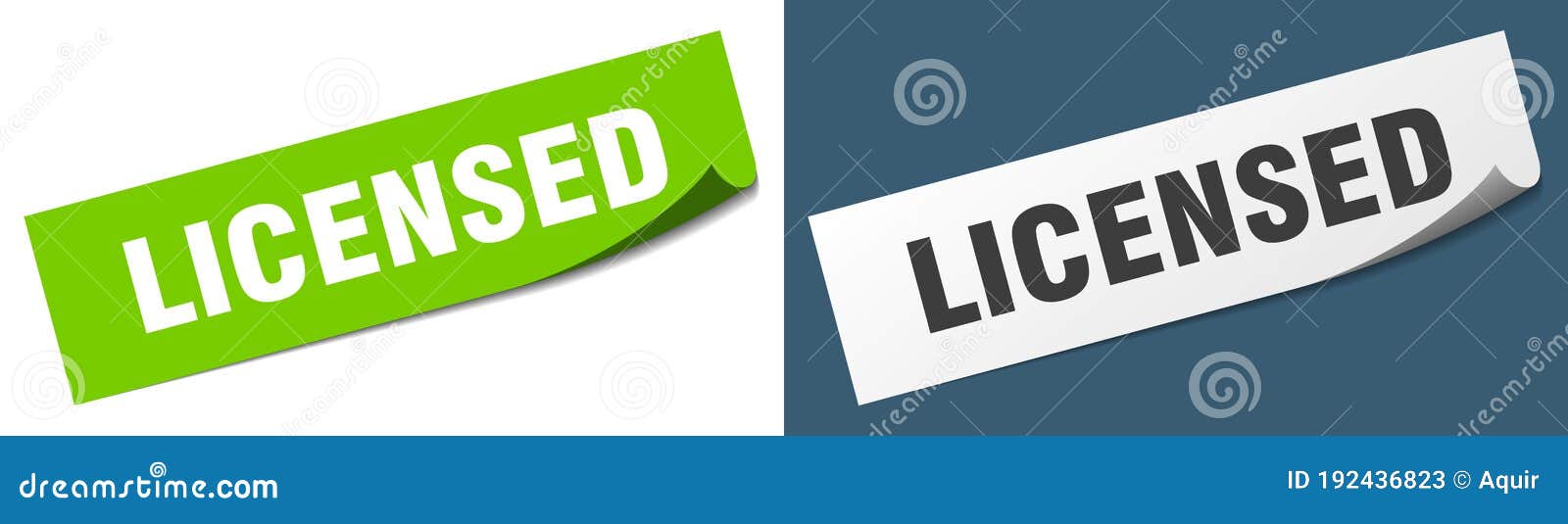 Licensed Sticker. Licensed Sign Set Stock Vector - Illustration of peel ...