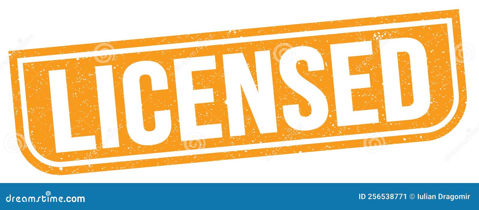 LICENSED Text Written on Orange Stamp Sign Stock Illustration ...