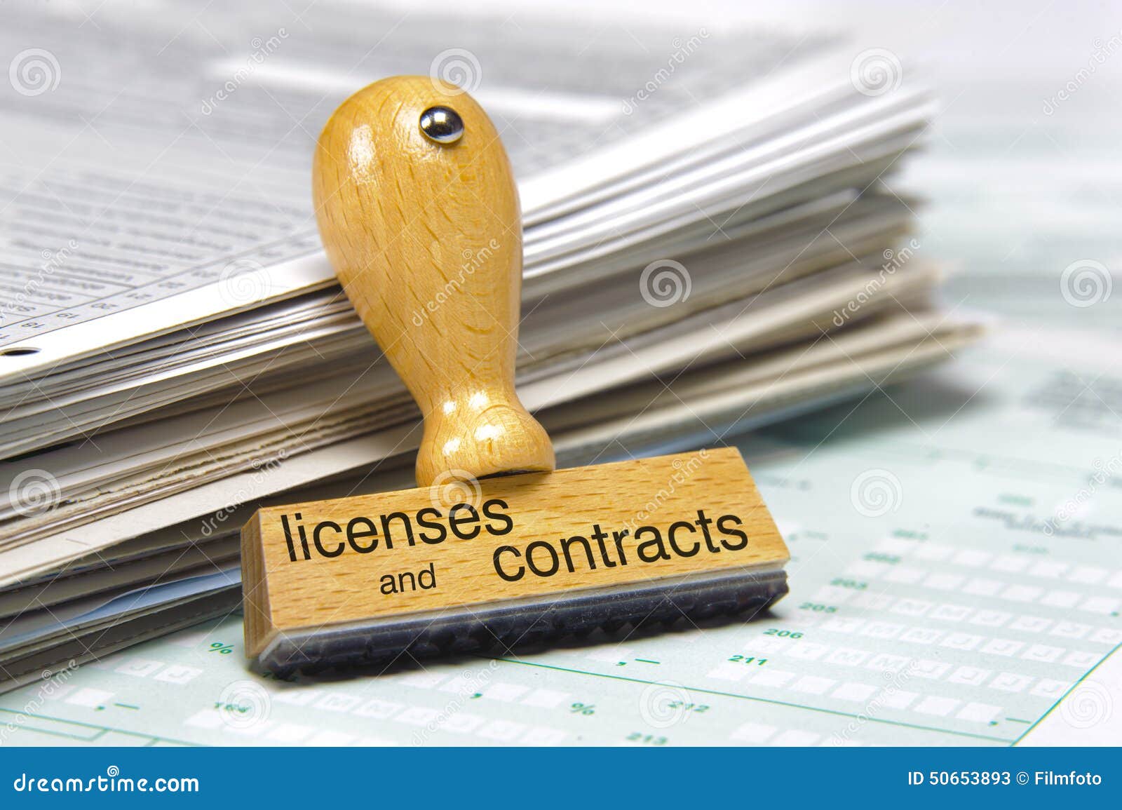Licenses and contracts stock image. Image of office, documents - 50653893