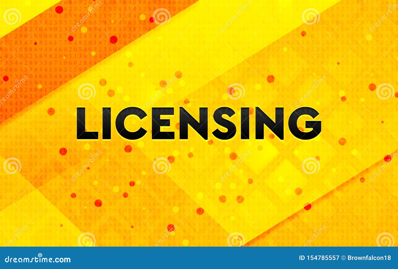 Licensing Abstract Digital Banner Yellow Background Stock Illustration ...