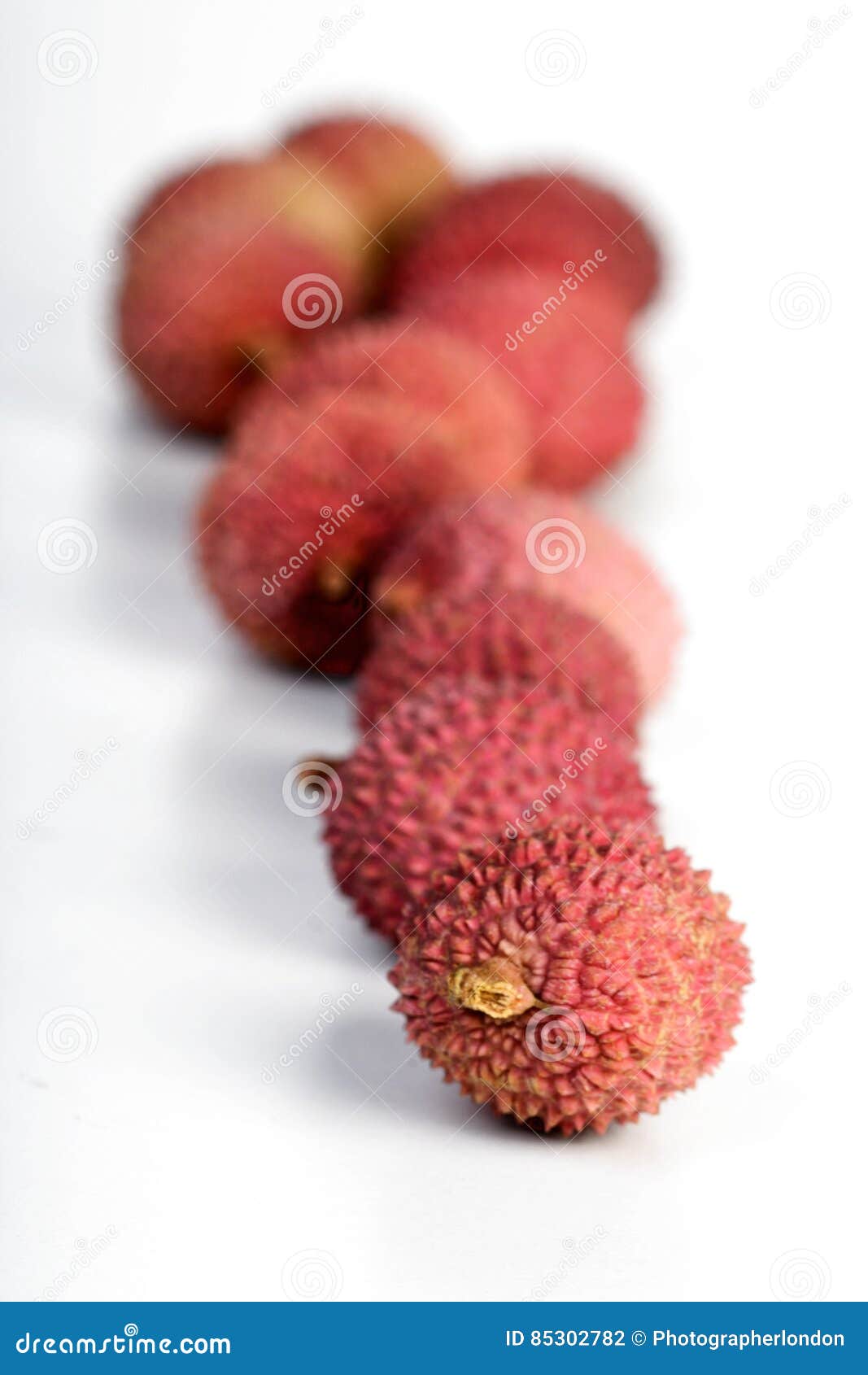 Lichee on White Background - Studio Shot Stock Photo - Image of closeup ...