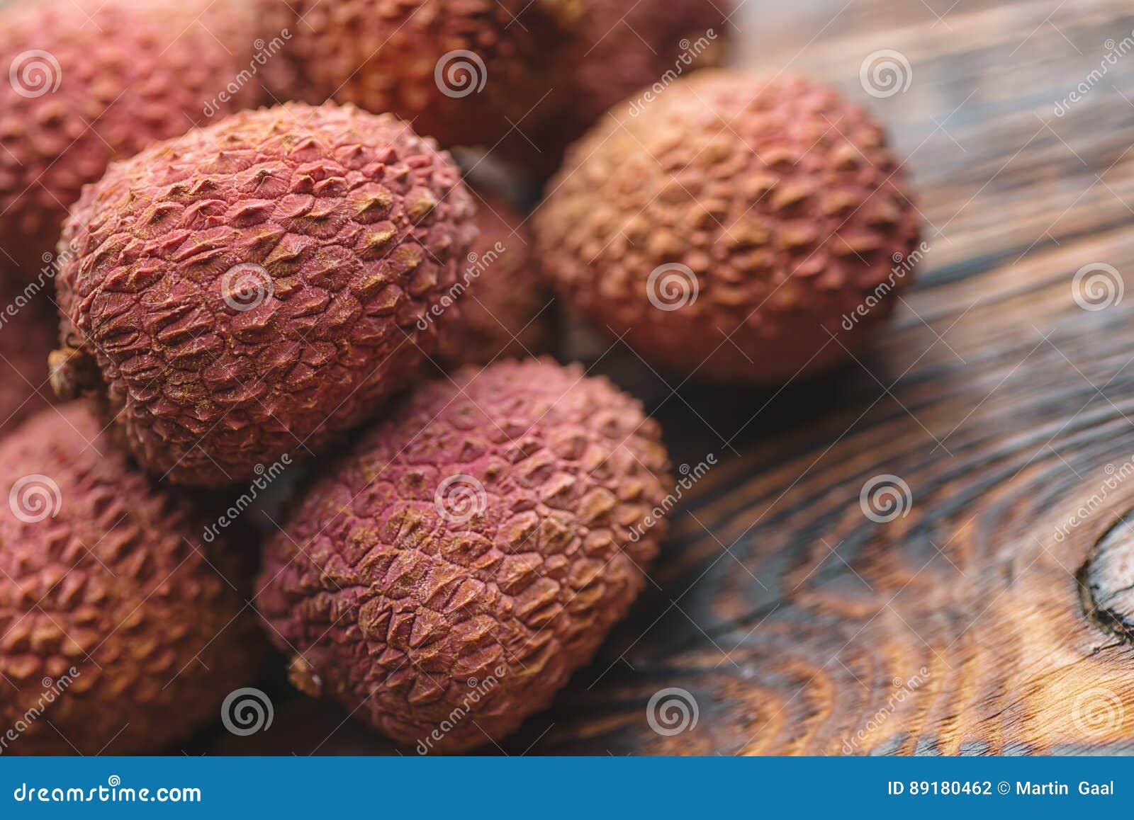 Lichee on Wooden Table, Litchi, Lychee Fruit Detail Stock Photo - Image ...
