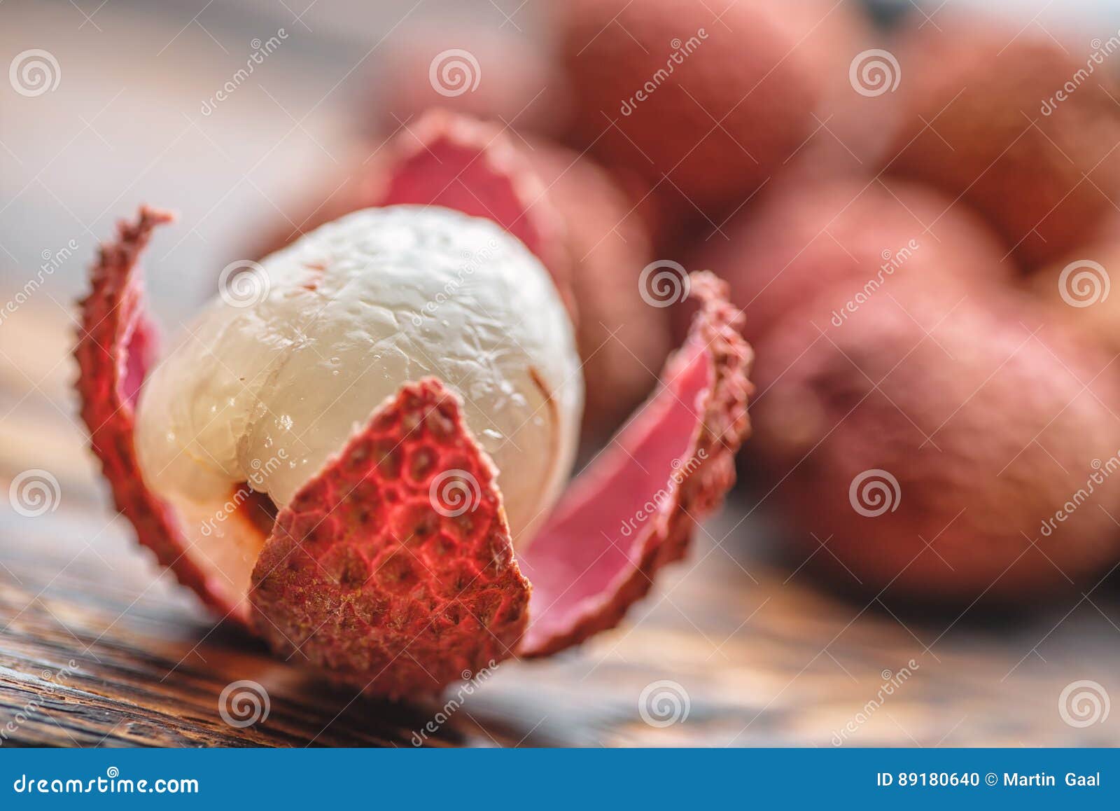Lichee on Wooden Table, Litchi, Lychee Fruit Detail Stock Photo - Image ...
