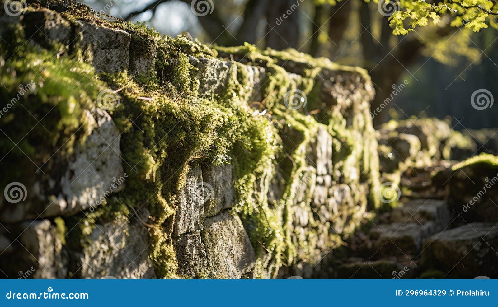 Lichen Covered Ancient Stone Wall Stock Illustration - Illustration of ...