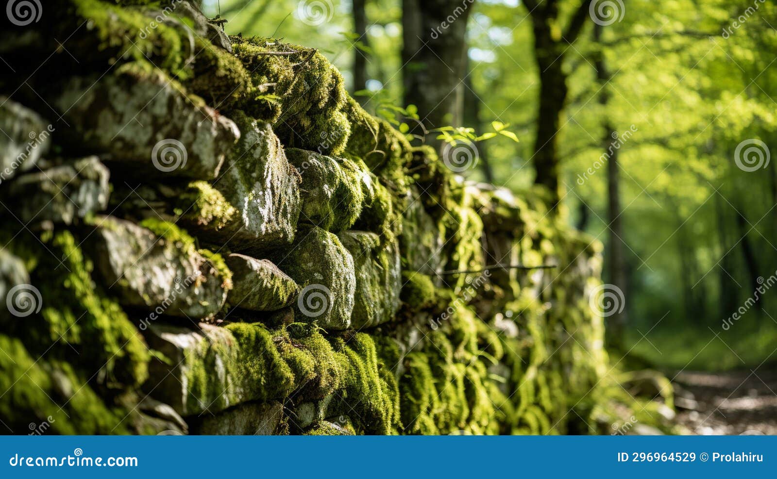 Lichen Covered Ancient Stone Wall Stock Illustration - Illustration of ...