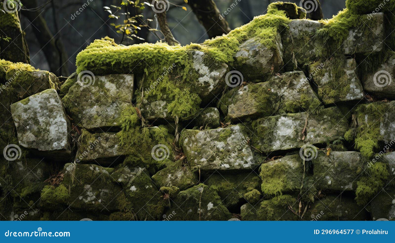 Lichen Covered Ancient Stone Wall Stock Illustration - Illustration of ...
