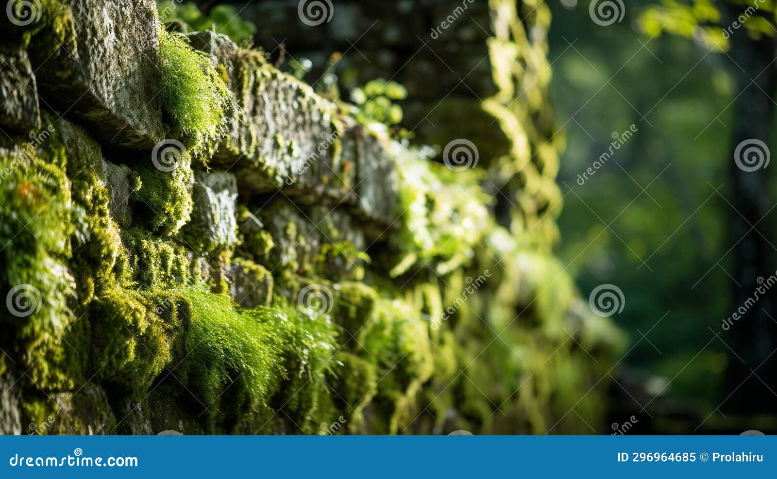 Lichen Covered Ancient Stone Wall Stock Illustration - Illustration of ...