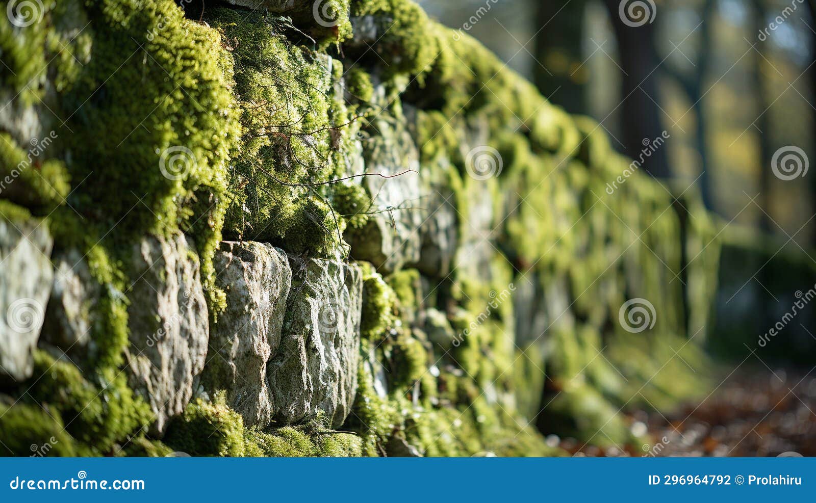 Lichen Covered Ancient Stone Wall Stock Illustration - Illustration of ...