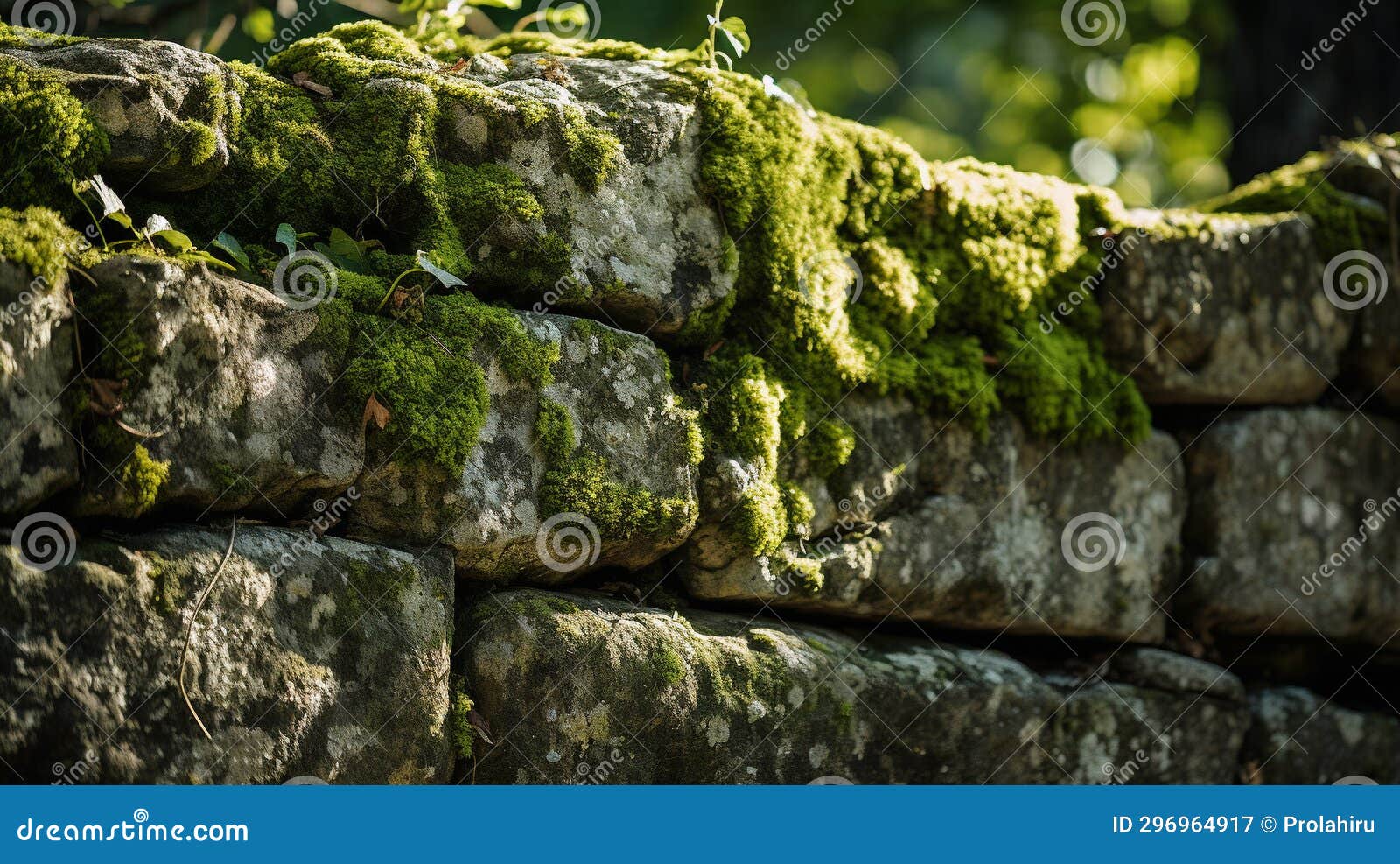 Lichen Covered Ancient Stone Wall Stock Illustration - Illustration of ...