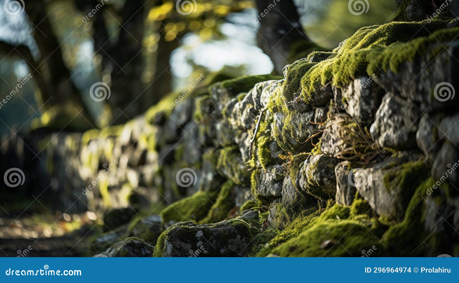 Lichen Covered Ancient Stone Wall Stock Illustration - Illustration of ...