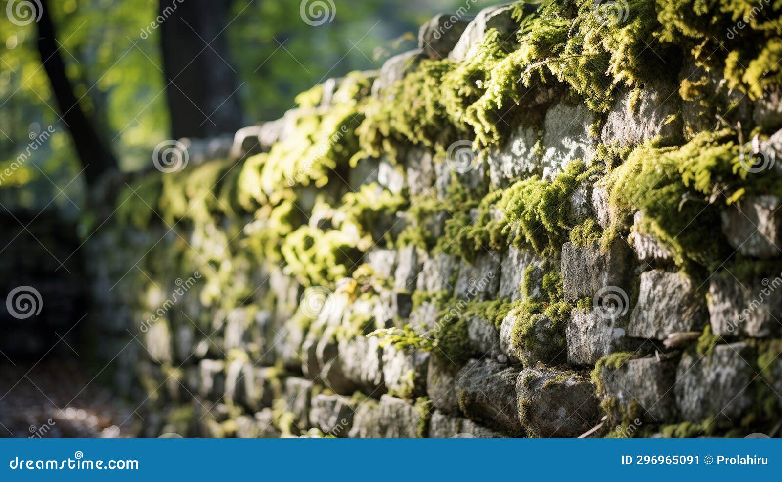 Lichen Covered Ancient Stone Wall Stock Illustration - Illustration of ...