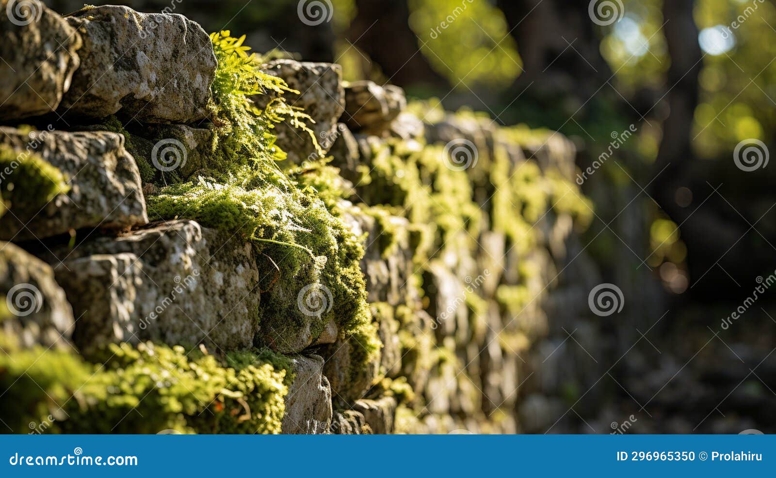 Lichen Covered Ancient Stone Wall Stock Illustration - Illustration of ...