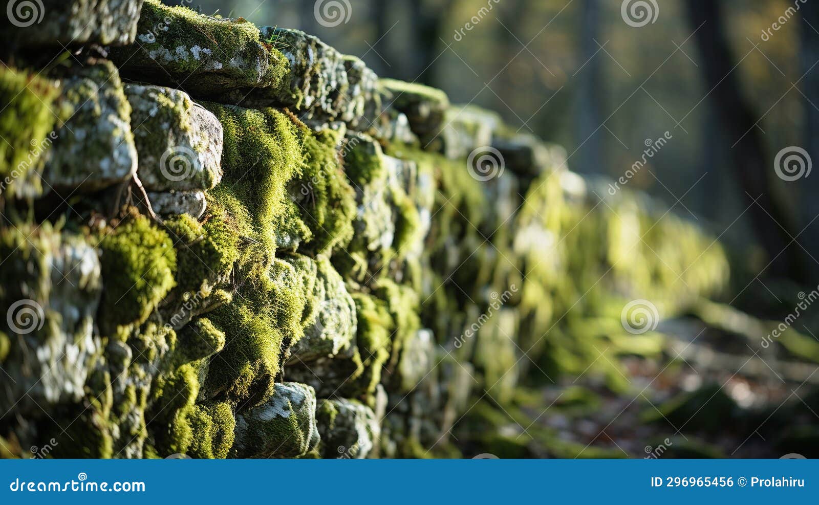 Lichen Covered Ancient Stone Wall Stock Illustration - Illustration of ...