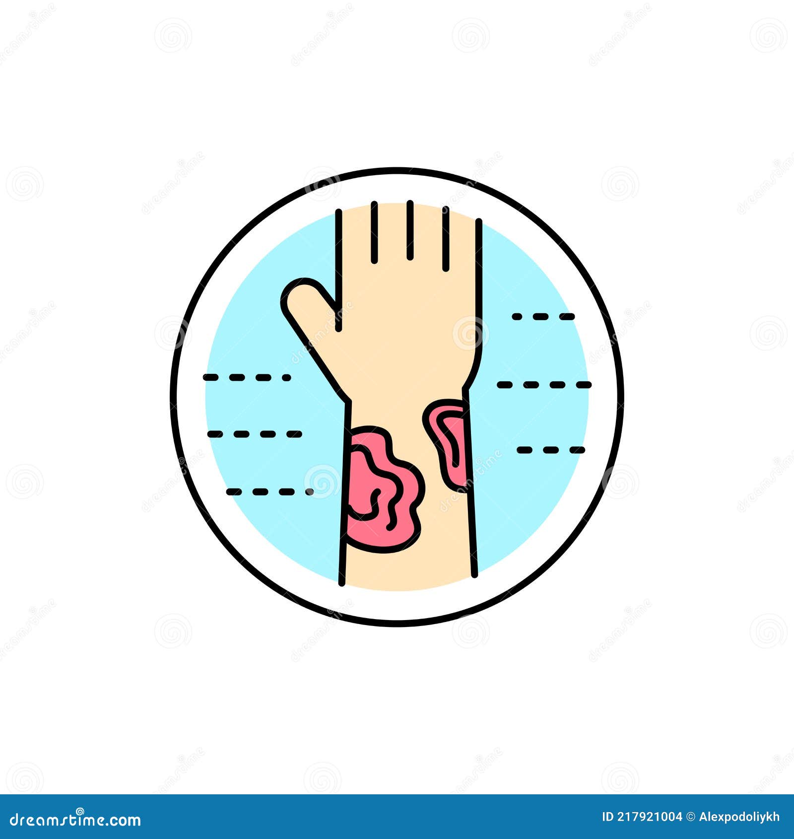 Lichen Planus Skin Disease Line Icon Vector Illustration