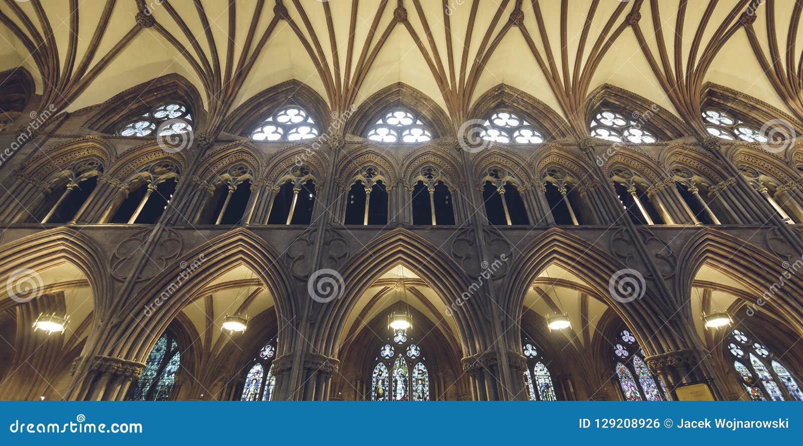 Interiors of Lichfield Cathedral - Triforium Gallery Stock Photo ...