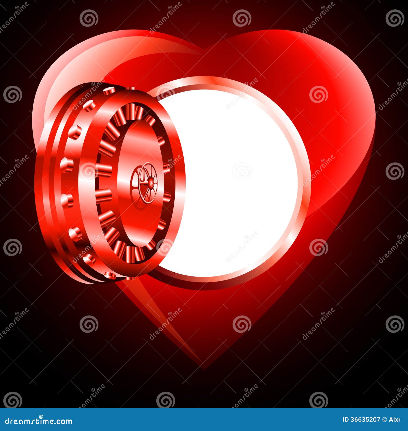 Licht Open Deur Veilig Hart Vector Illustratie - Illustration of slot ...