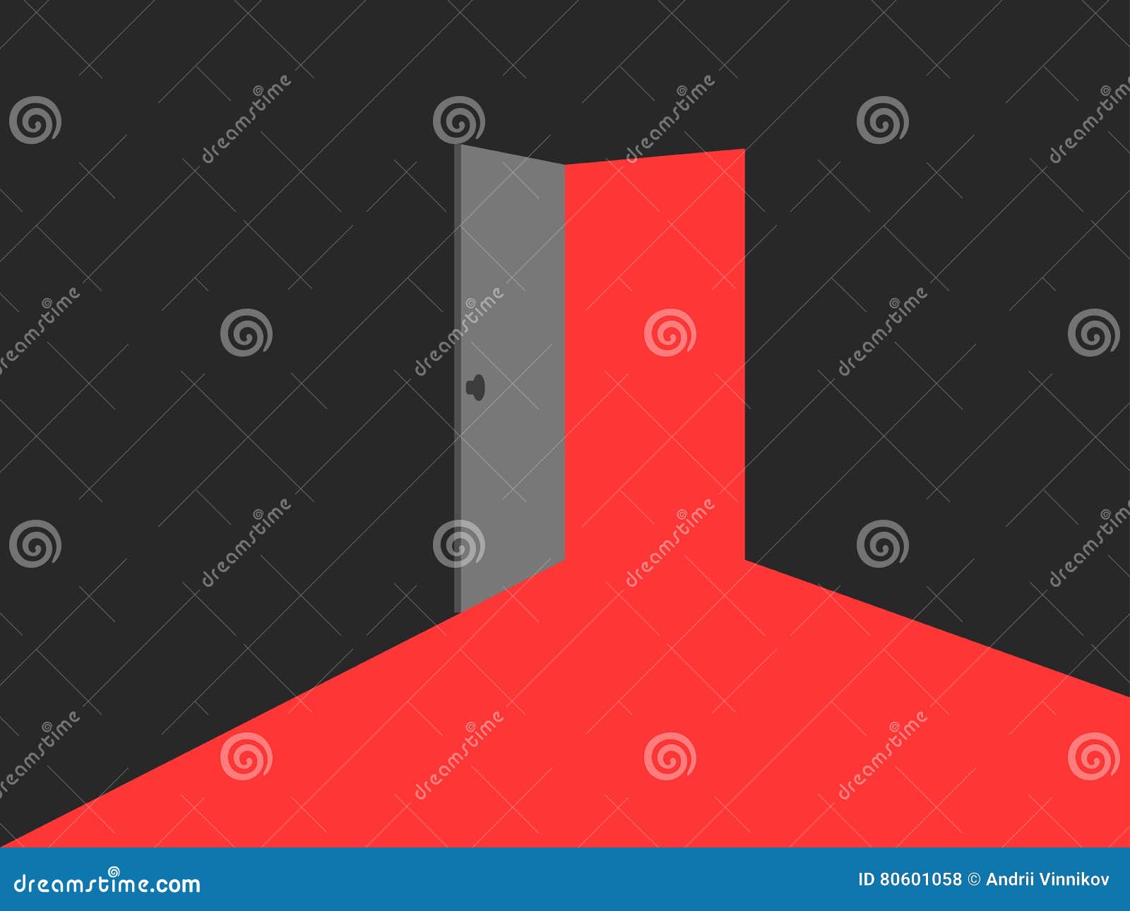 Licht Van De Open Deur Rood Lichten Vector Illustratie - Illustration ...