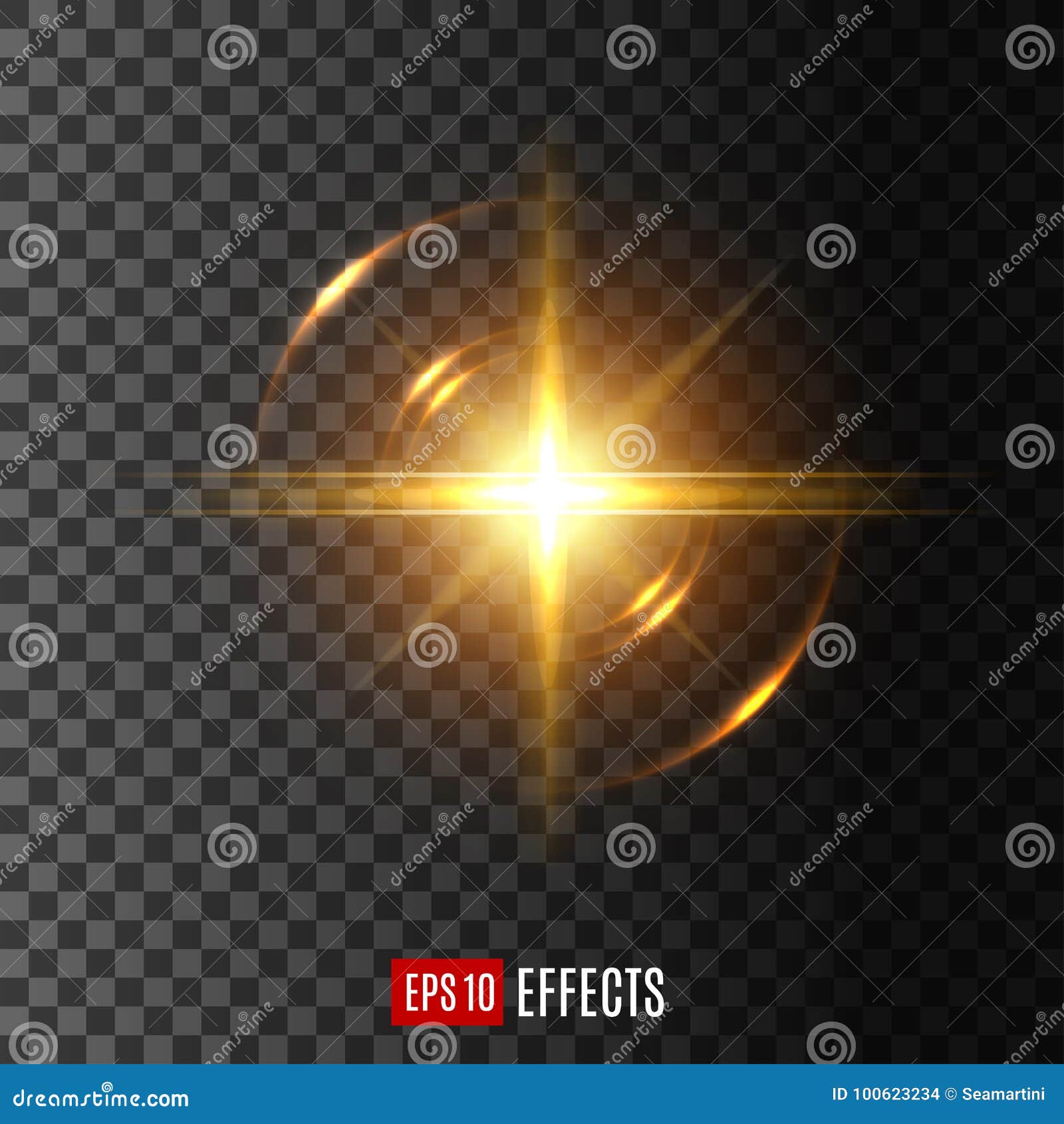Lichte Flits Met Het Effect Van De Lensgloed Vectorpictogram Vector ...