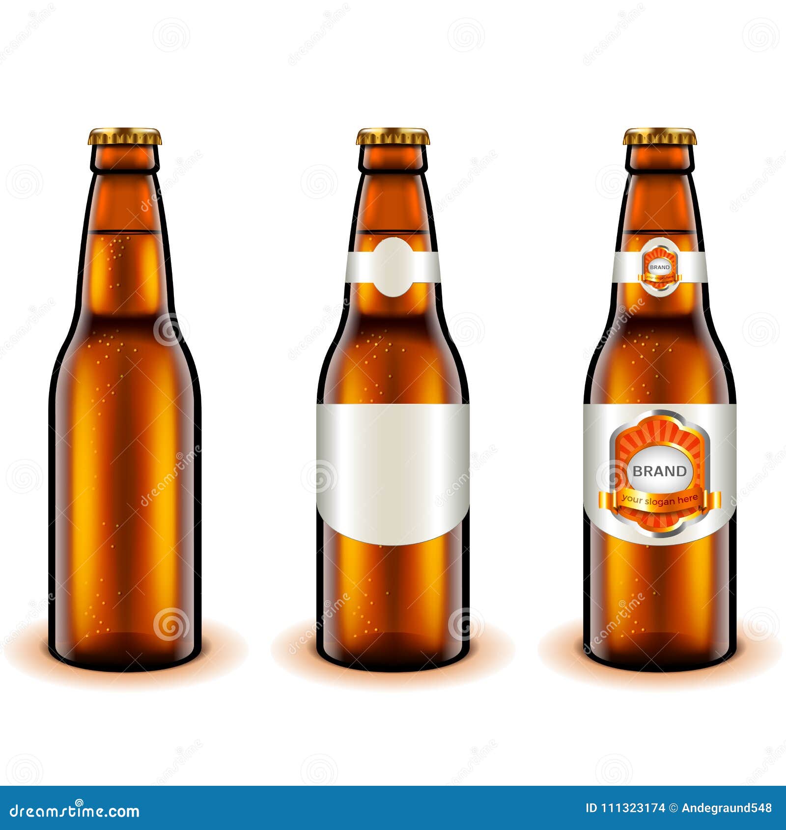 Lichte Het Ontwerp 3d Realistische Vector Van De Bierfles Vector ...