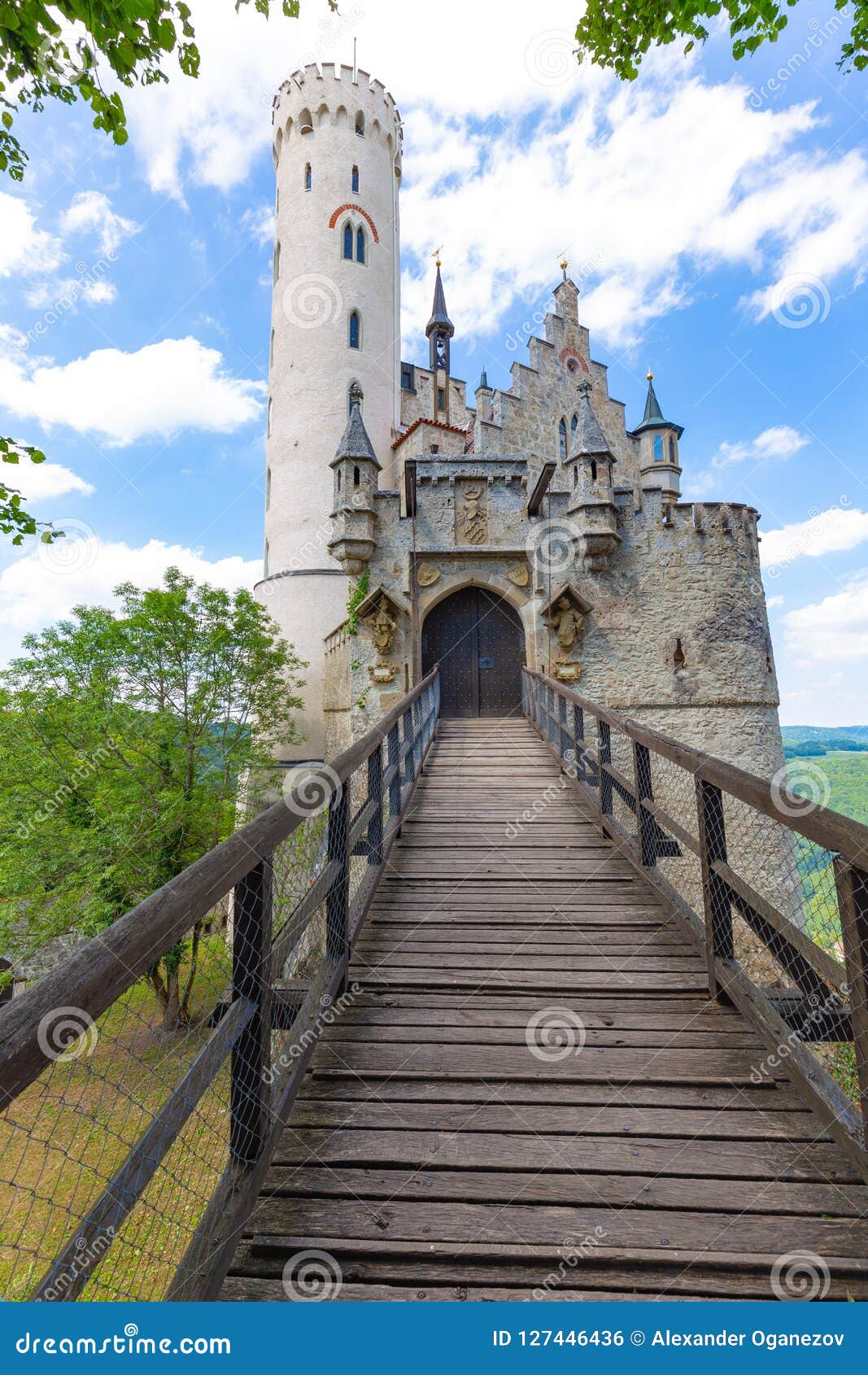 Lichtenstein Castle with a Bridge Editorial Photo - Image of jura ...