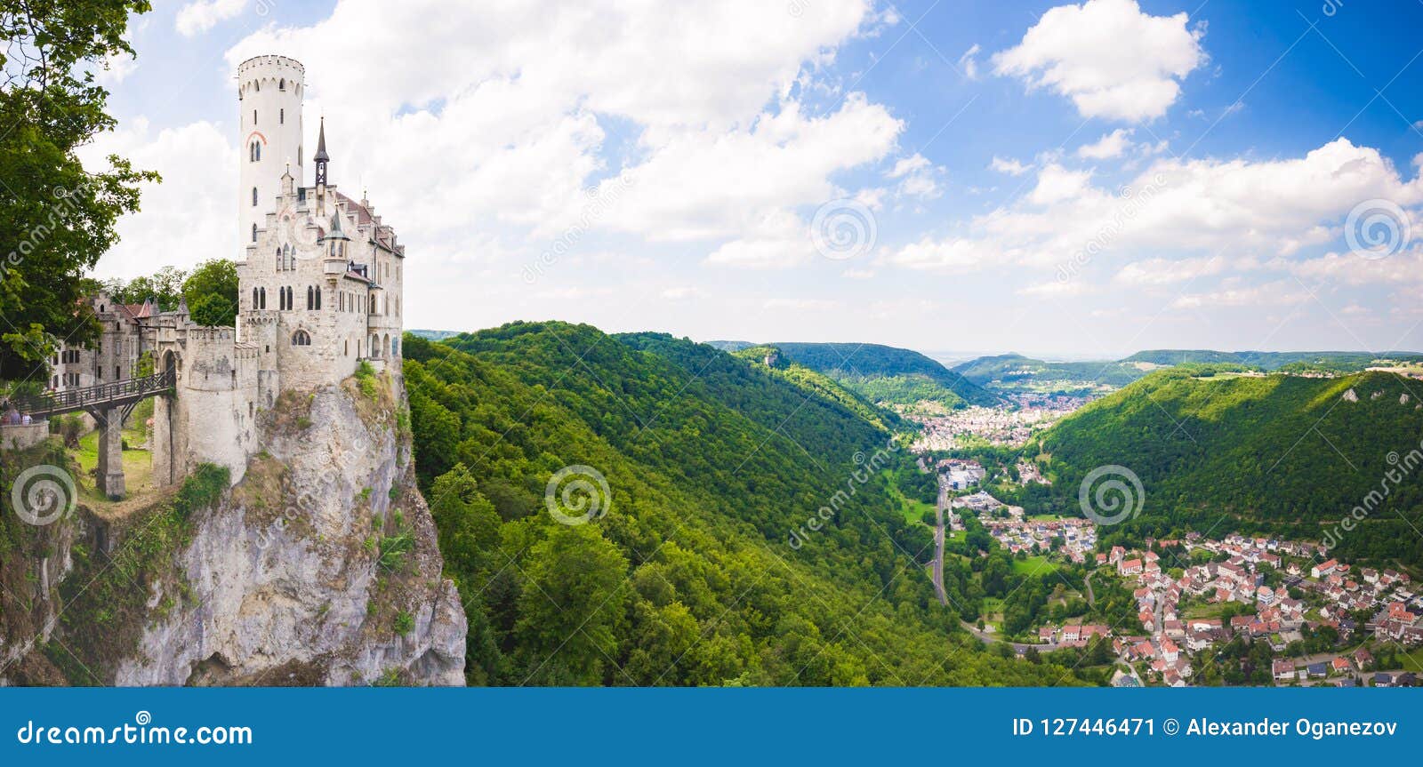 Lichtenstein Castle Overlooking a Valley Stock Image - Image of forest ...