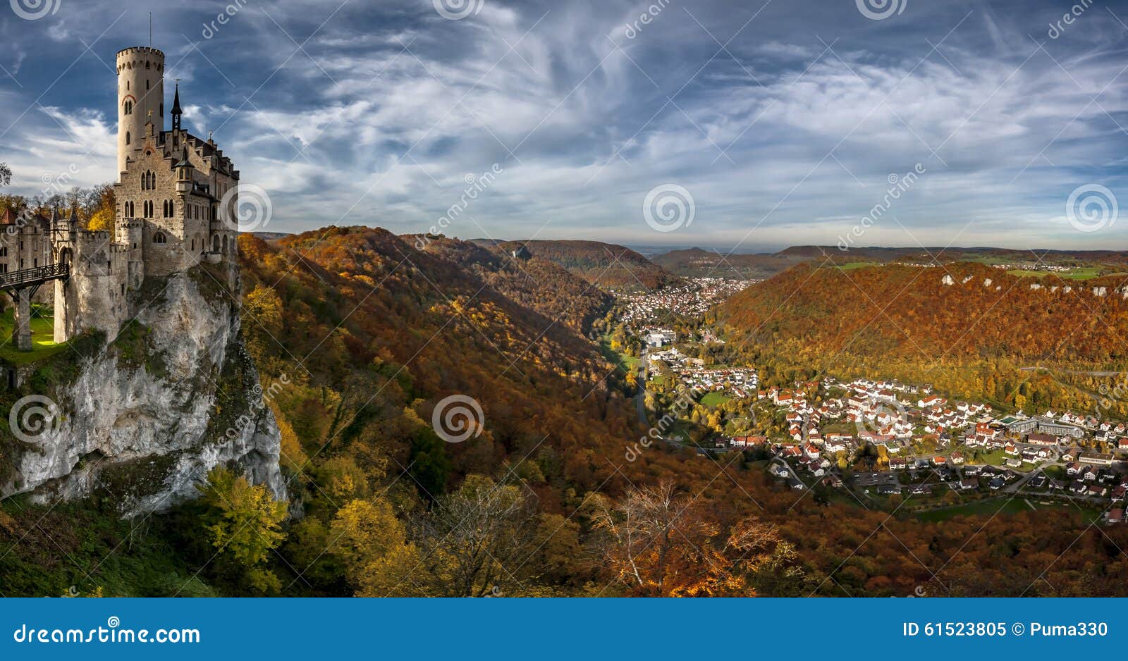 Lichtenstein Castle-panorama Stock Image - Image of duke, liechtenstein ...