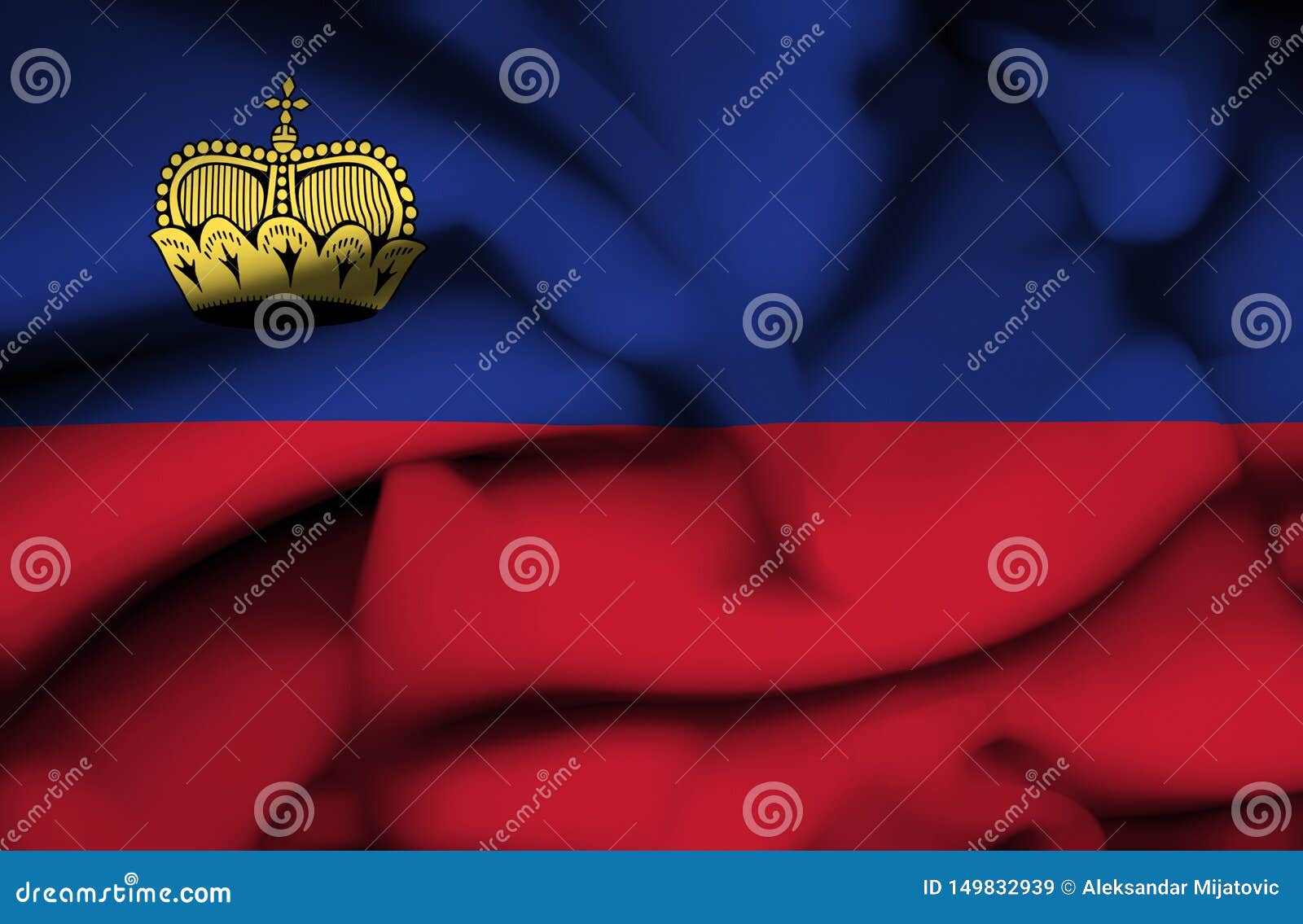 Lichtenstein waving flag stock illustration. Illustration of painting ...