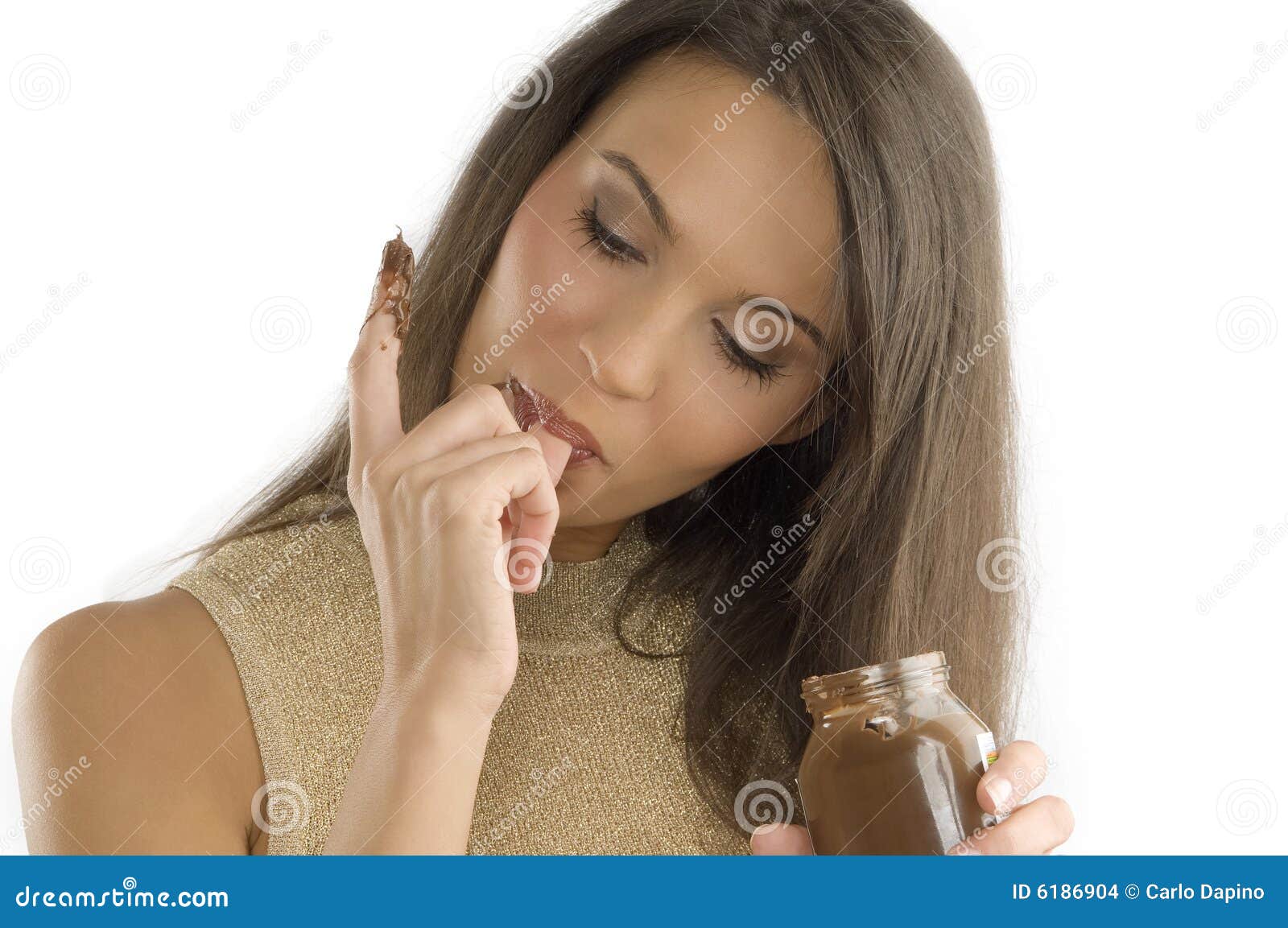 Licking finger stock photo. Image of fingers, eating, brown - 6186904