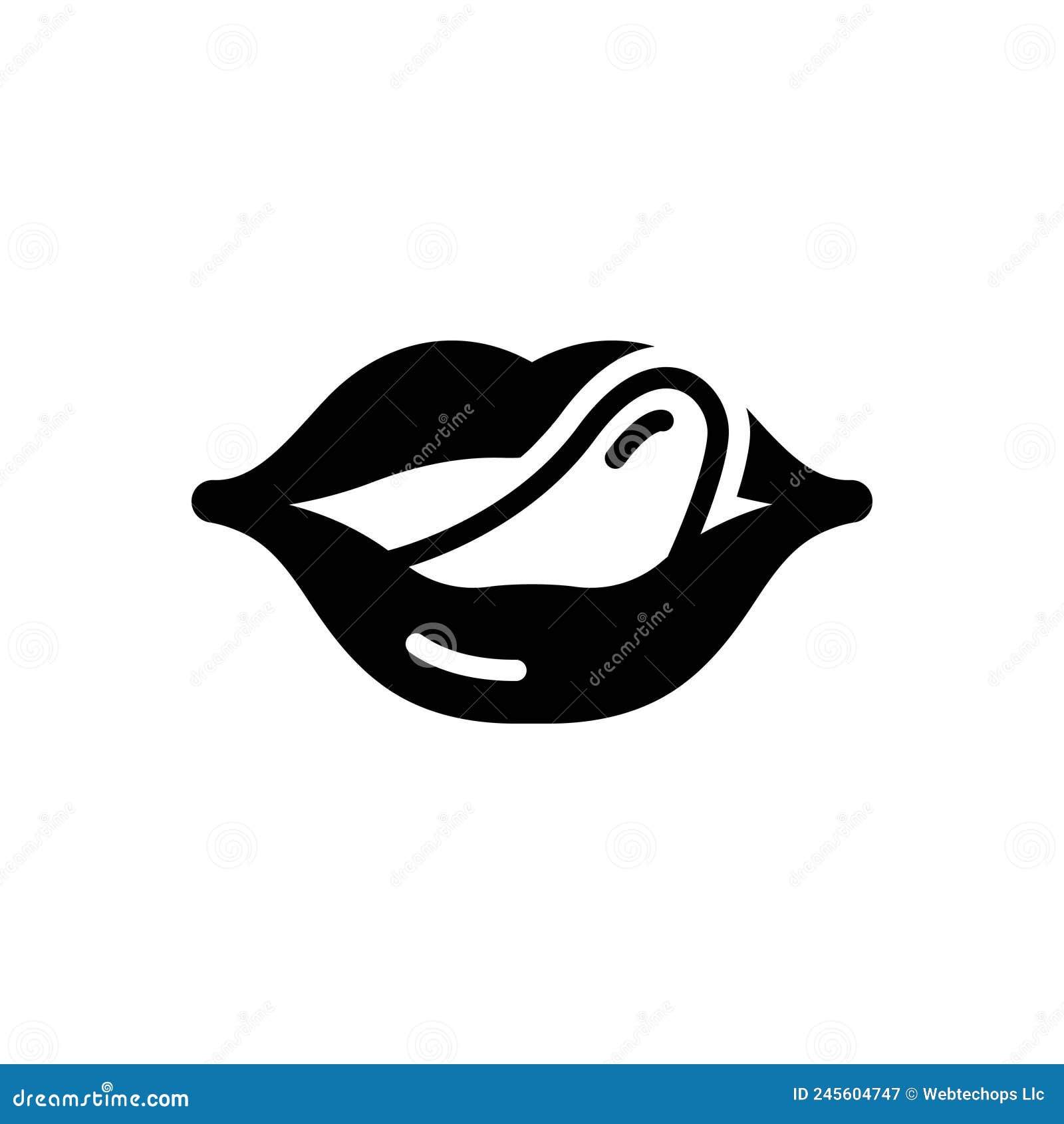 Black Solid Icon for Licking, Yummy and Tasty Stock Vector ...
