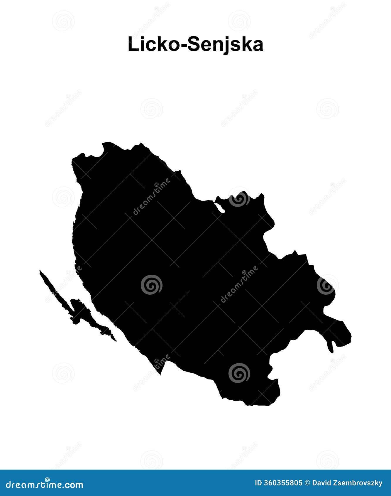Licko-Senjska Outline Map Vector Illustration | CartoonDealer.com ...