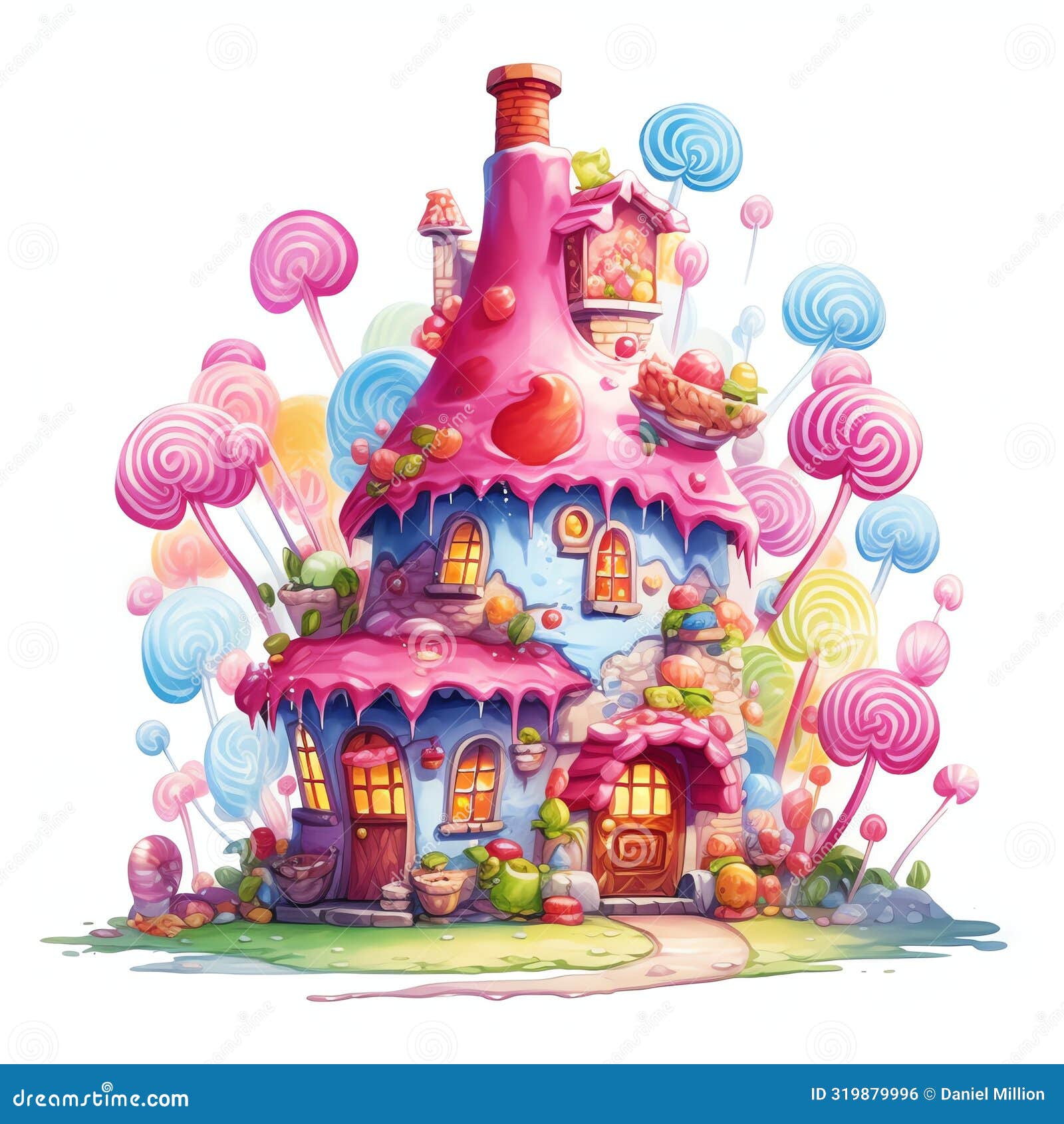 Licorice House Beautiful Sweets Candyland Fairytale Stock Illustration ...
