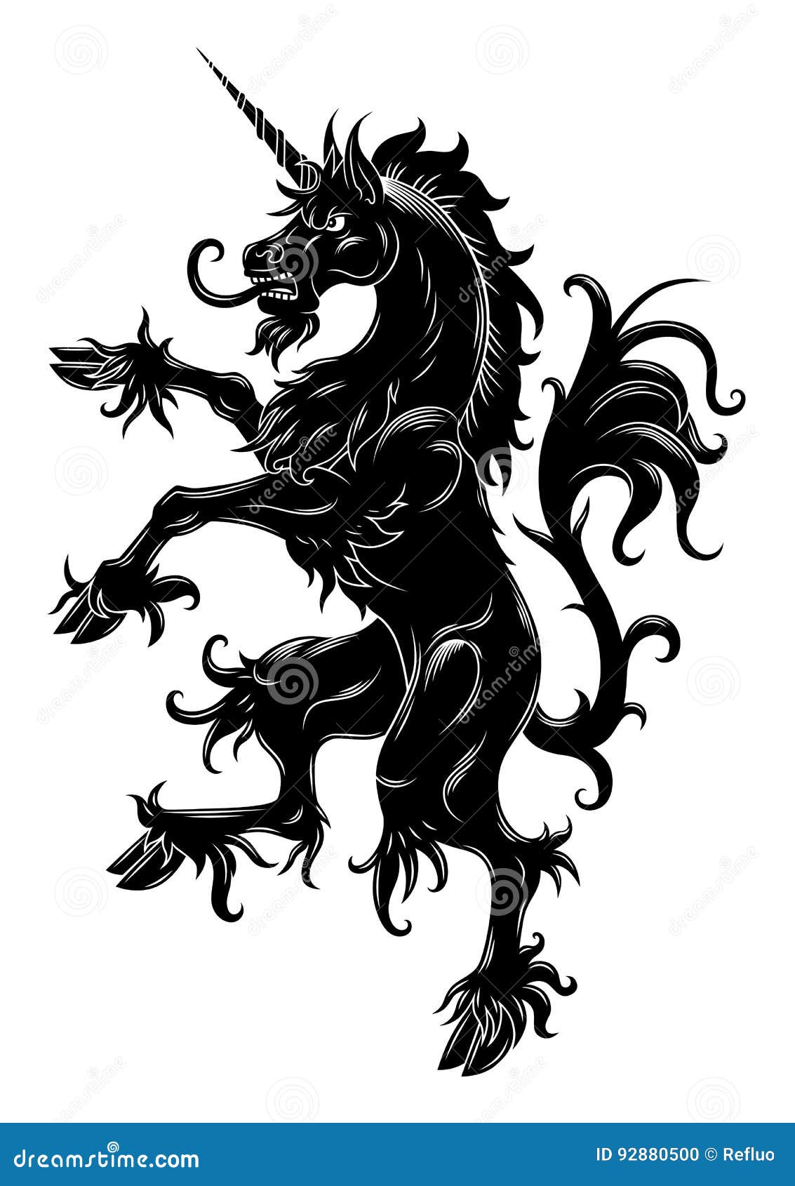 Licorne héraldique illustration de vecteur. Illustration du rester ...