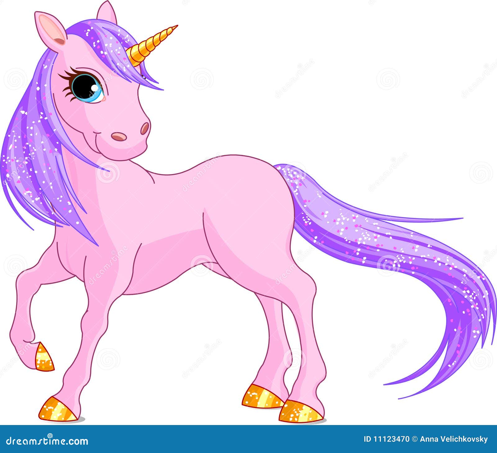 Licorne rose illustration de vecteur. Illustration du jument - 11123470