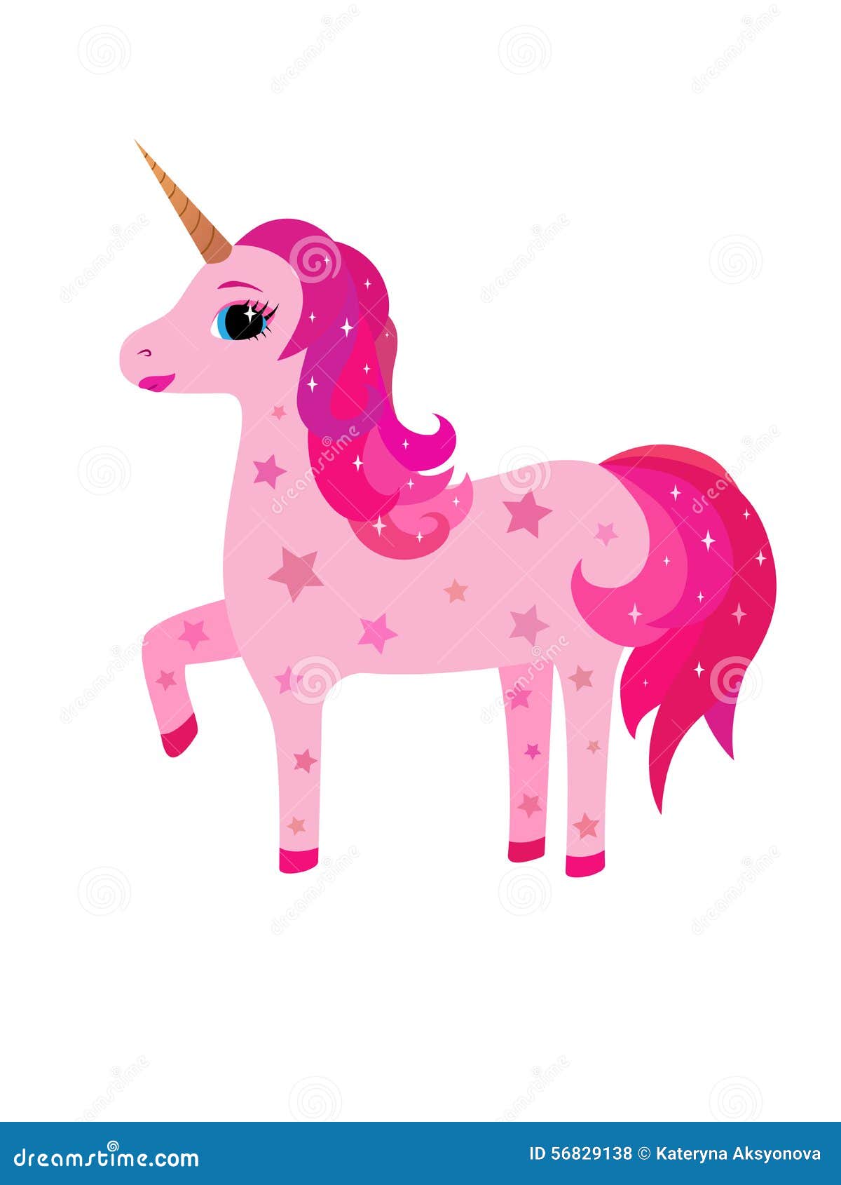 Licorne rose illustration de vecteur. Illustration du caractère - 56829138