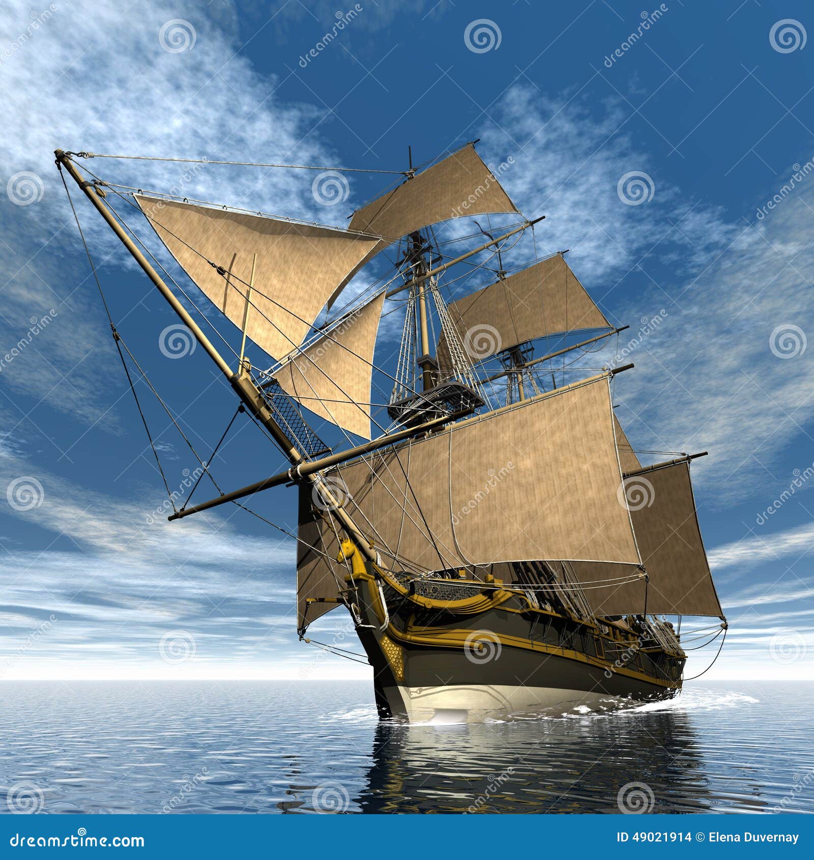 French Frigate Medusa, 1810 - 3D Render Stock Photography ...