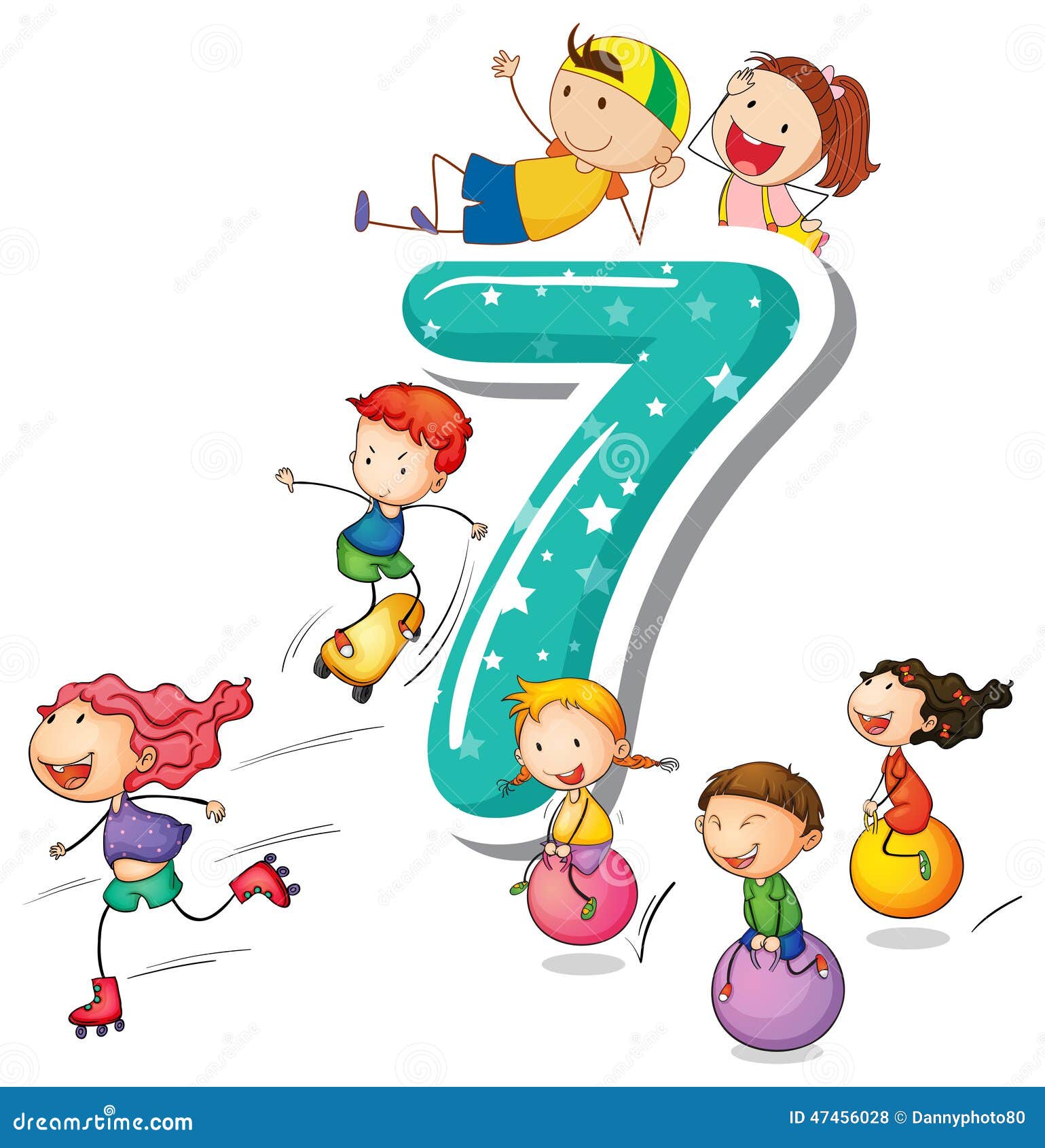 Liczba 7 ilustracja wektor. Ilustracja złożonej z papier - 47456028