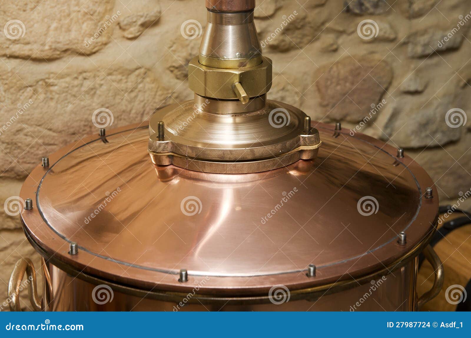 Lid of a Copper Pressure Cooker Stock Photo - Image of kettle, closure ...