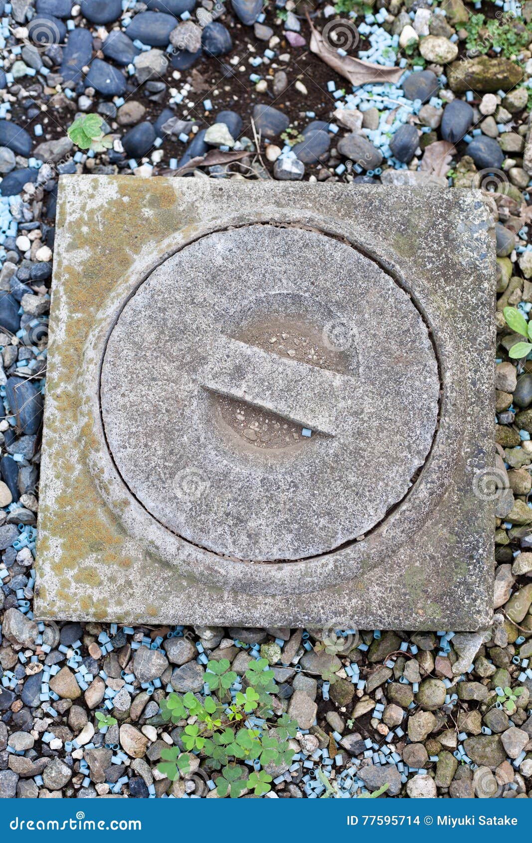 A Lid of the Sewer in Japan Stock Photo - Image of circle, cobble: 77595714