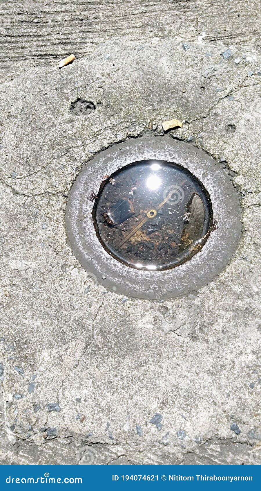 The Lid of the Sewer Pipe is Waterlogged. Stock Image - Image of metal ...