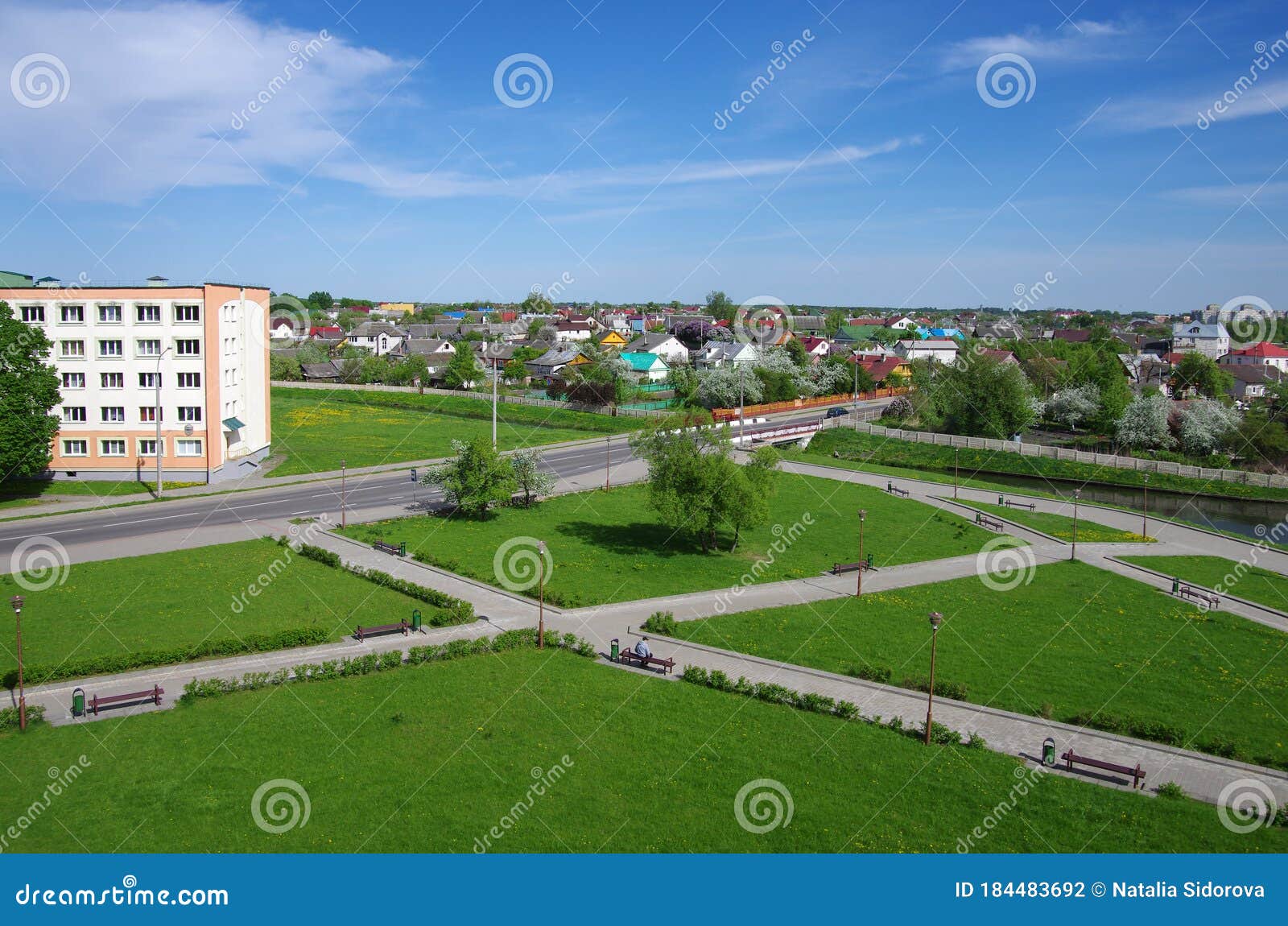 LIDA, BELARUS - May, 2018: Top View of the Old Town Editorial ...