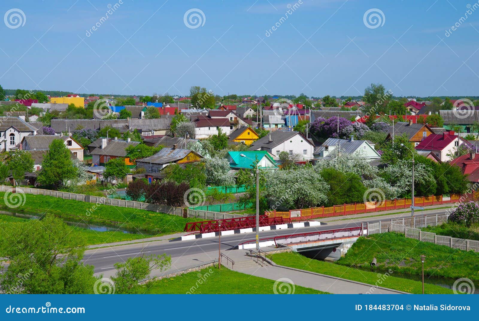 LIDA, BELARUS - May, 2018: Top View of the Old Town Editorial Stock ...