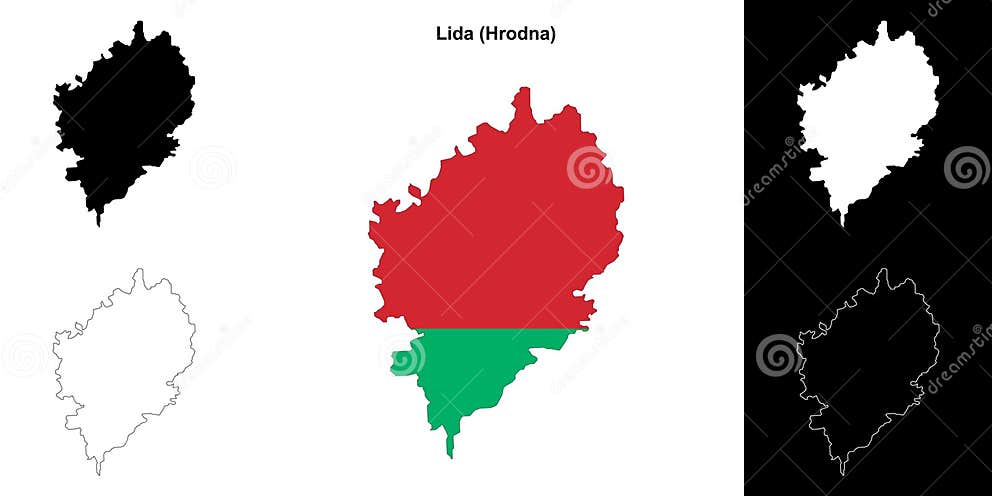 Lida outline map stock illustration. Illustration of empty - 357720622