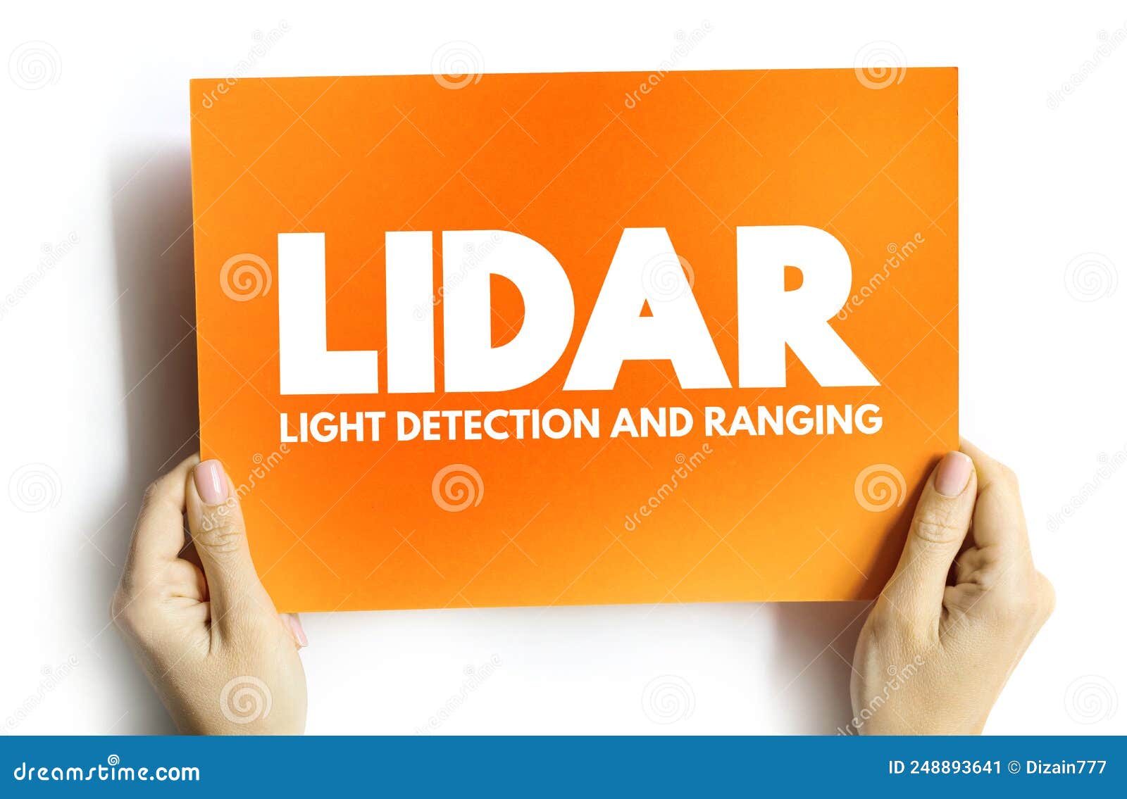 LiDAR - Light Detection and Ranging Acronym on Card, Abbreviation ...