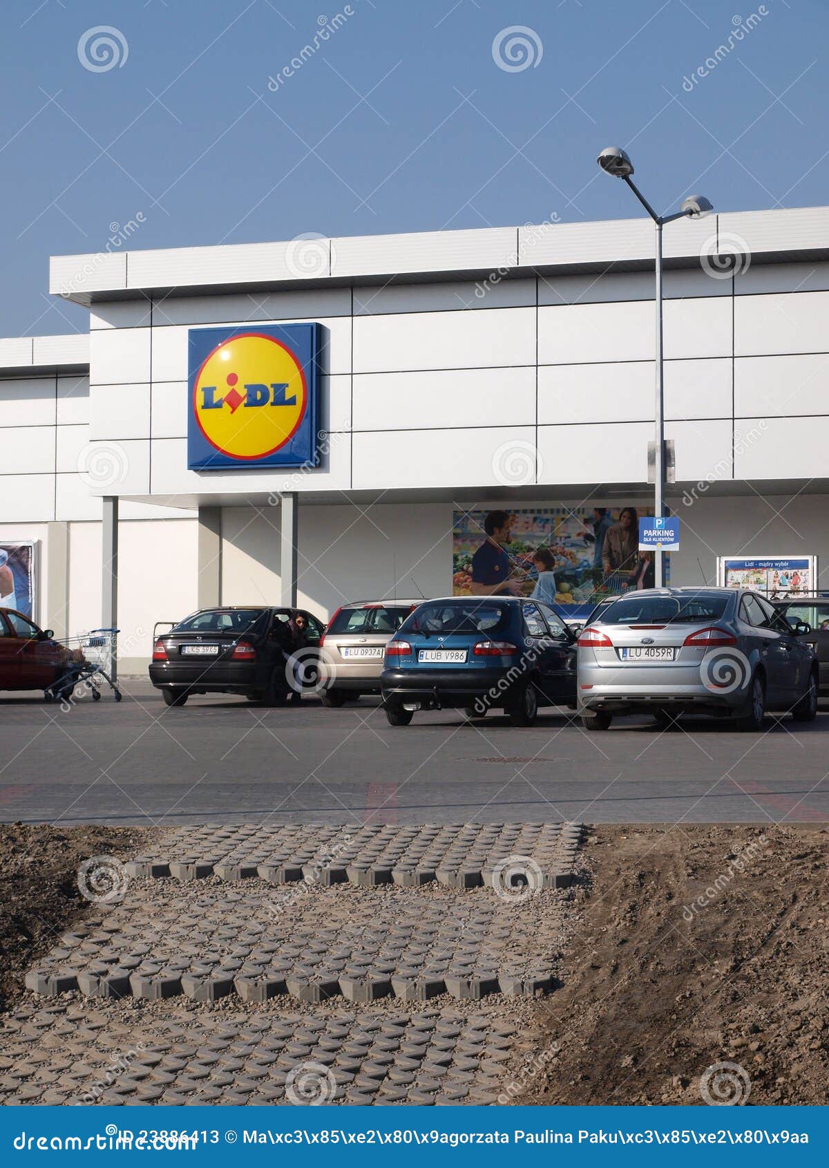 Lidl store, Lublin, Poland editorial stock photo. Image of billboard ...