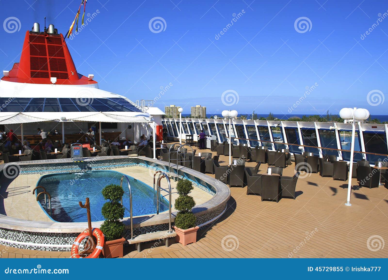 Lido deck of a cruise ship editorial image. Image of lush - 45729855