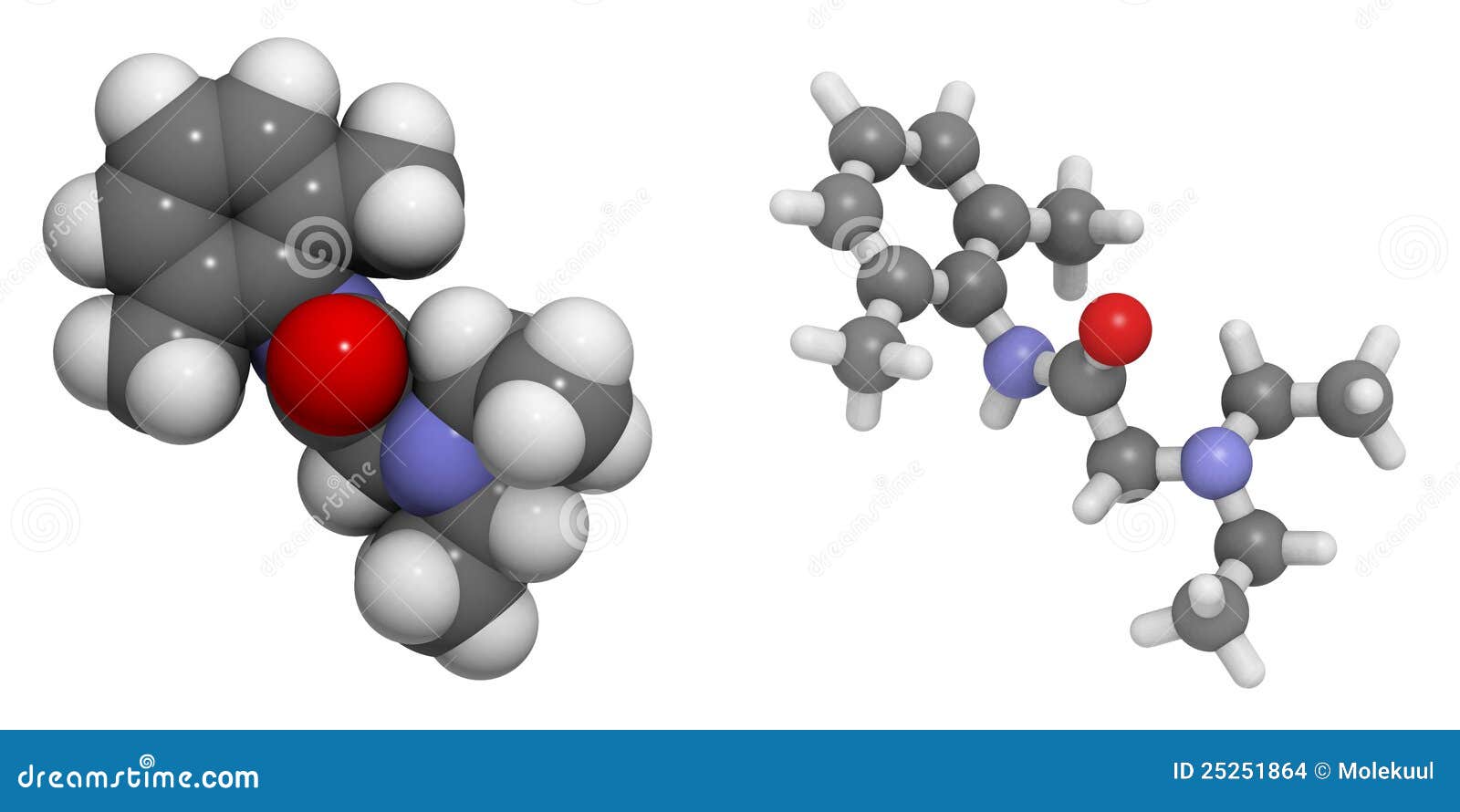 Lidocaine Local Anesthetic Drug Molecule. Also Known As Xylocaine Or ...